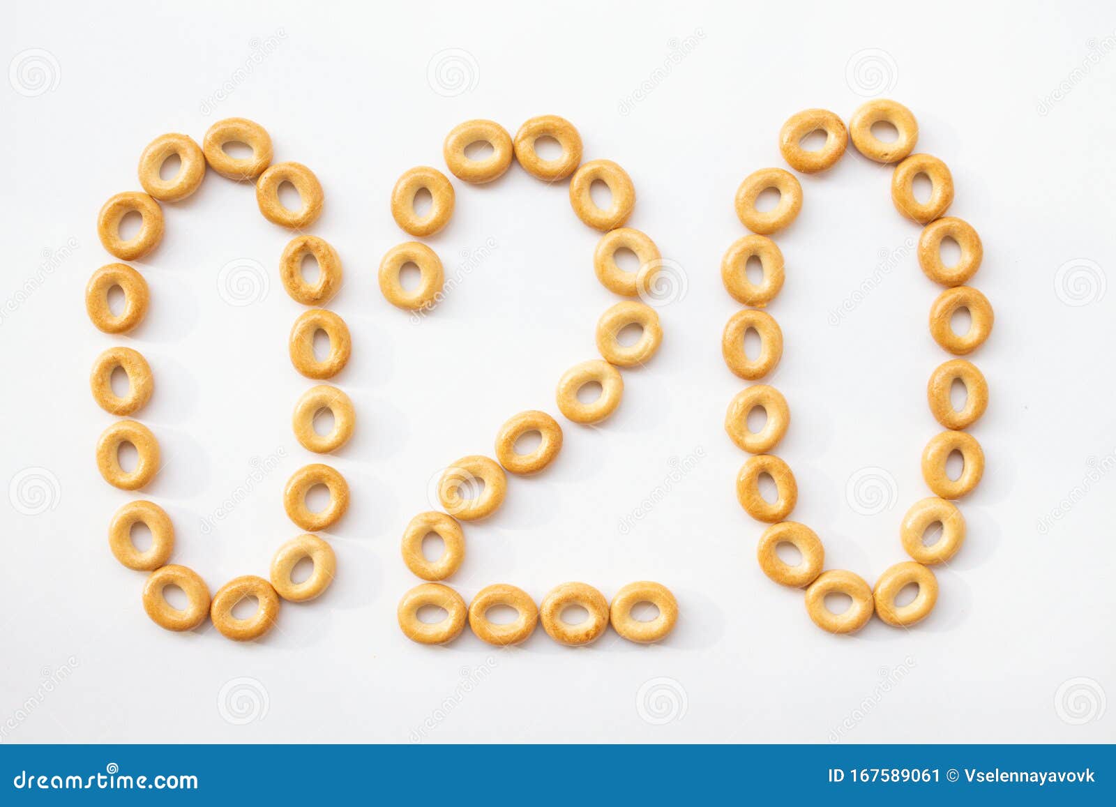 Number 020 Made from Cookies on a White Background with Space for Text ...