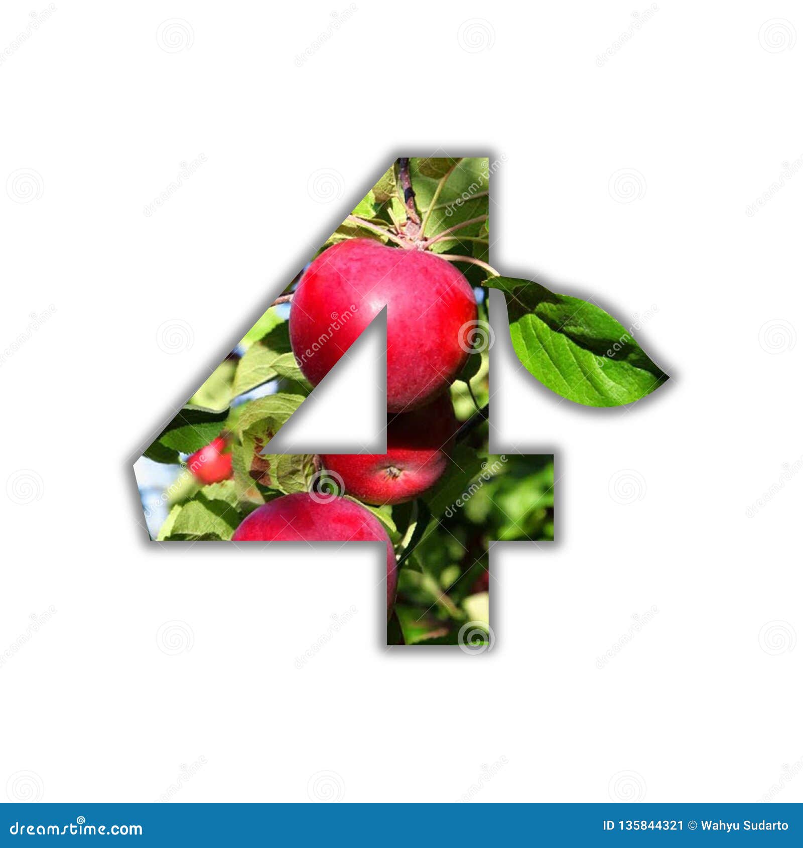 Number 4 Made of Fresh Fruit Stock Image - Image of cooking, icon ...