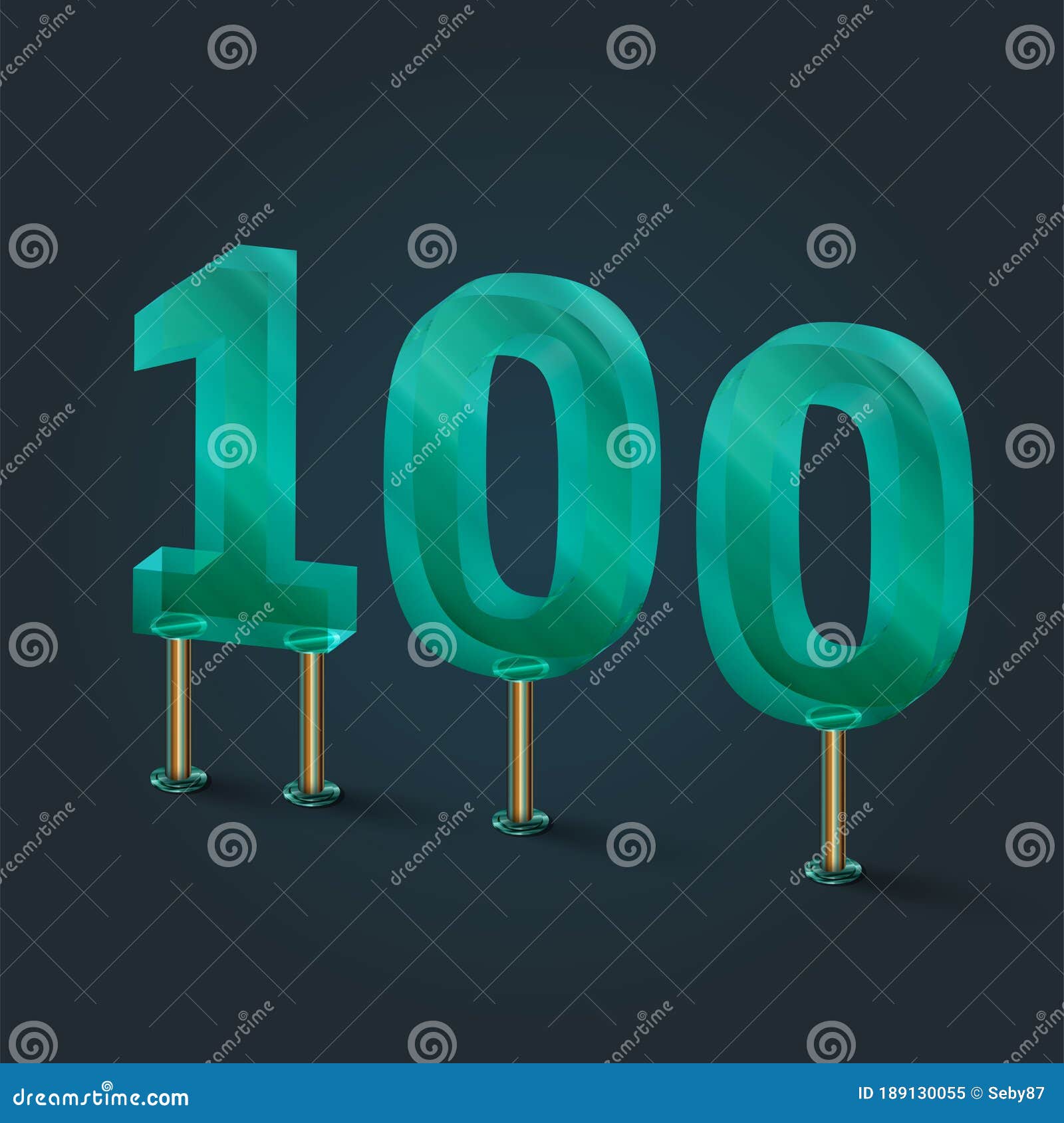 Number Made by Glass, Vector Stock Vector - Illustration of blue ...