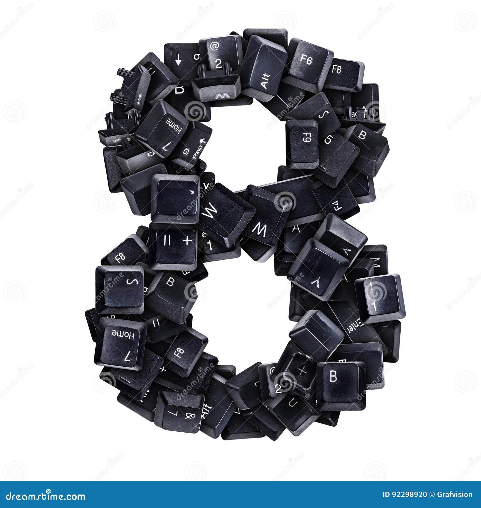 Number 8 Made of Keyboard Buttons Stock Illustration - Illustration of ...