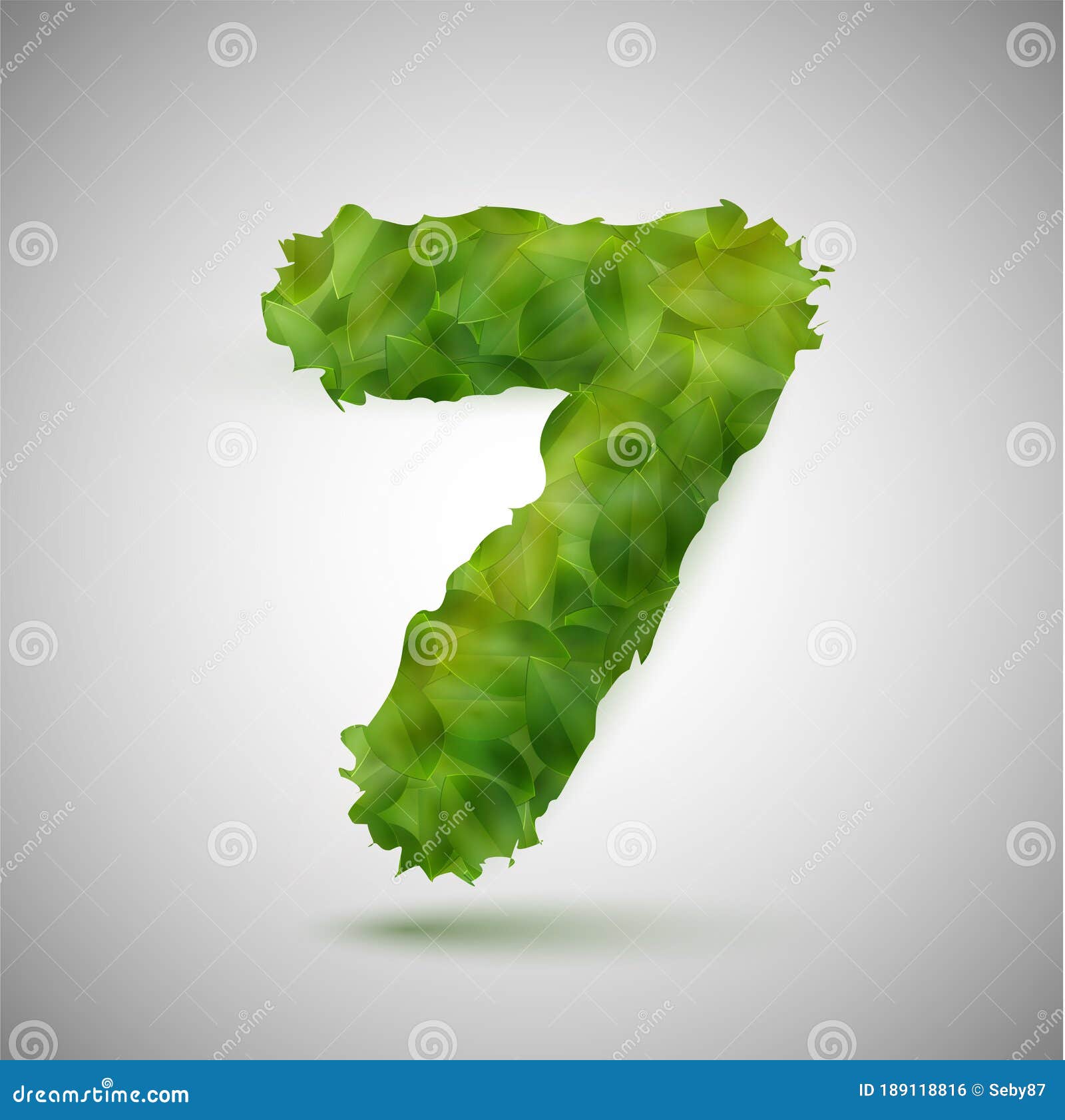 A Number Made by Leaves, Vector Stock Vector - Illustration of ecology ...