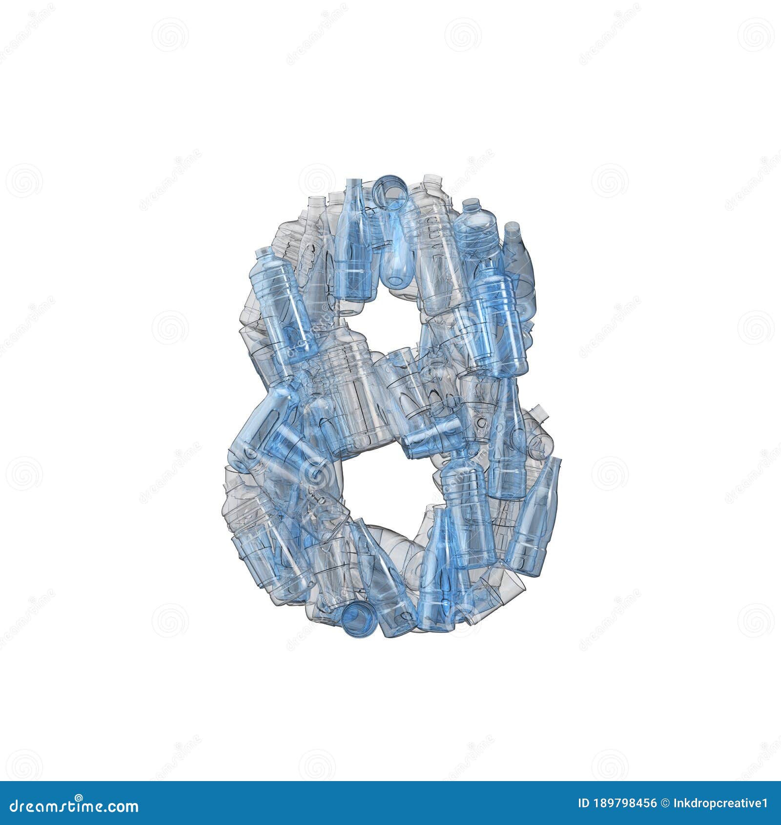 Number 8 Made from Plastic Bottles. Plastic Recycling Font Stock ...