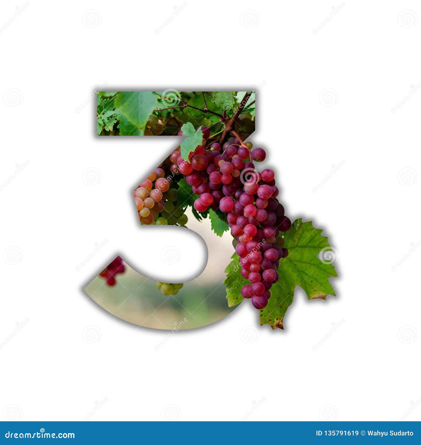 Number 3 Made of Real Grapes Stock Image - Image of colorful ...