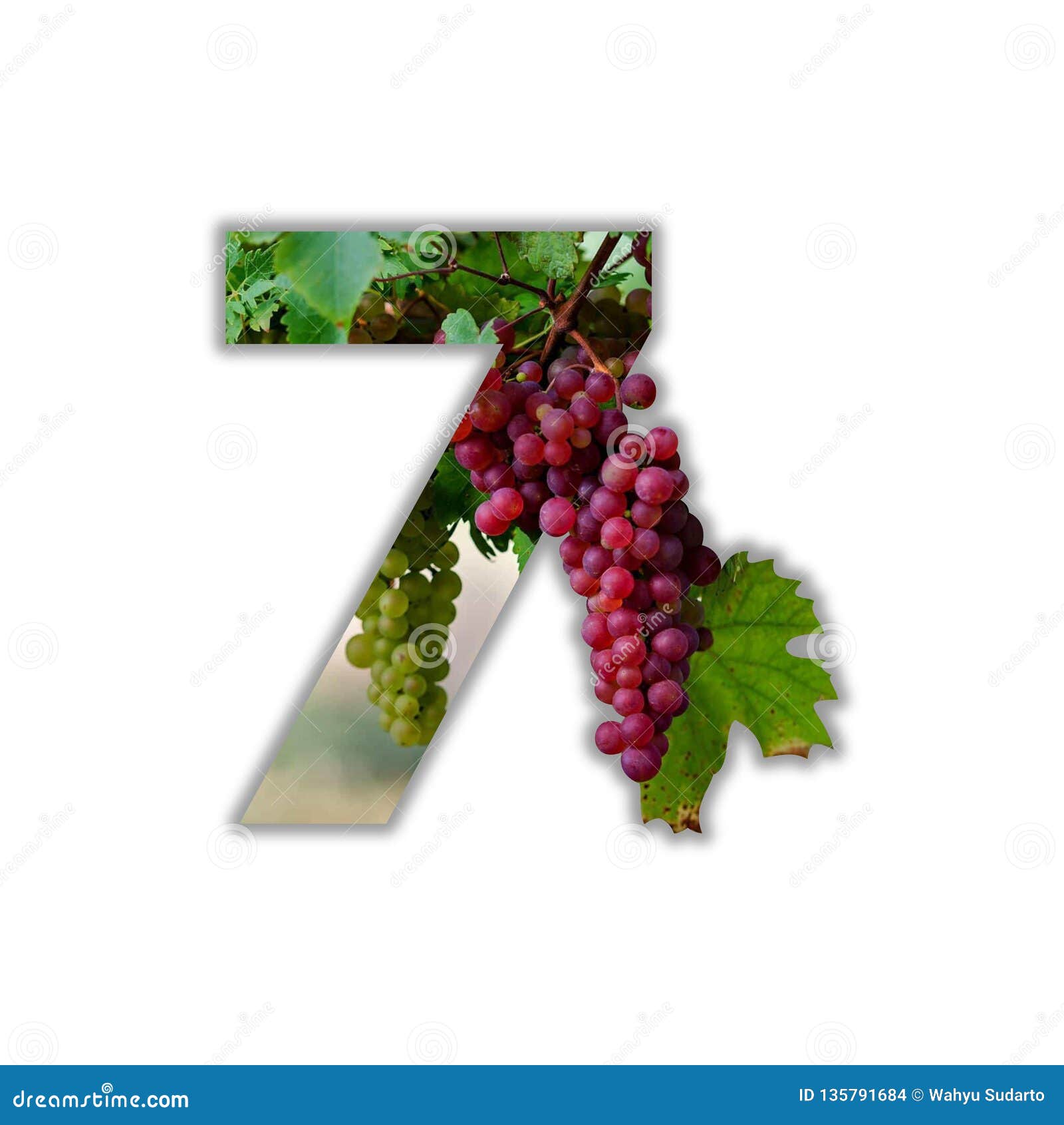 Number 7 Made of Real Grapes Stock Illustration - Illustration of ...