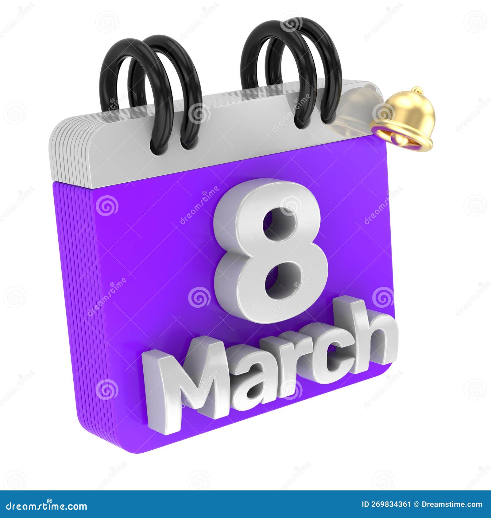 Number 8 March 3D Render with Background Stock Image - Illustration of ...