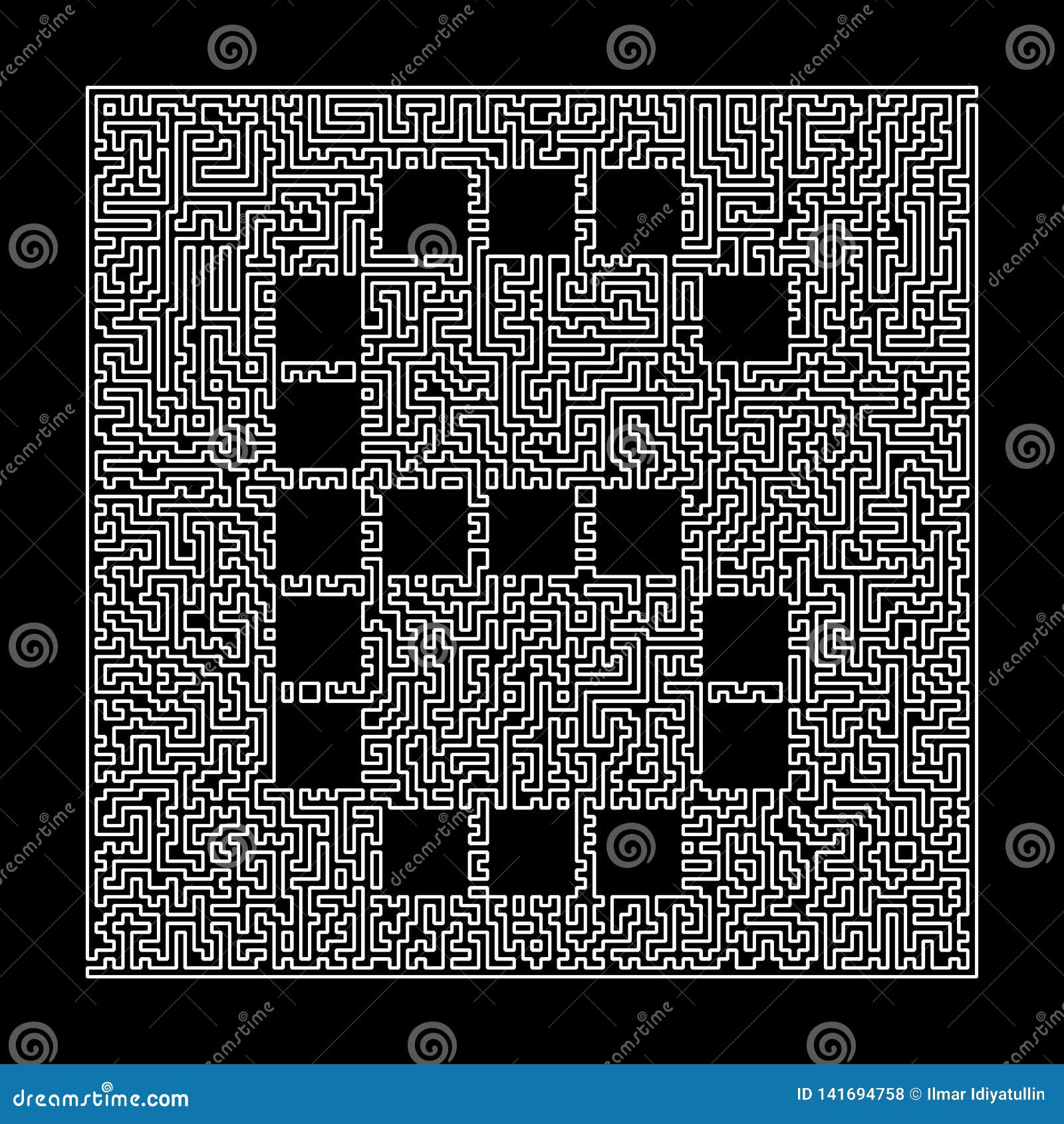 Number 6 in the Maze Frame. Digit in the Style of the Maze. Labyrinth ...