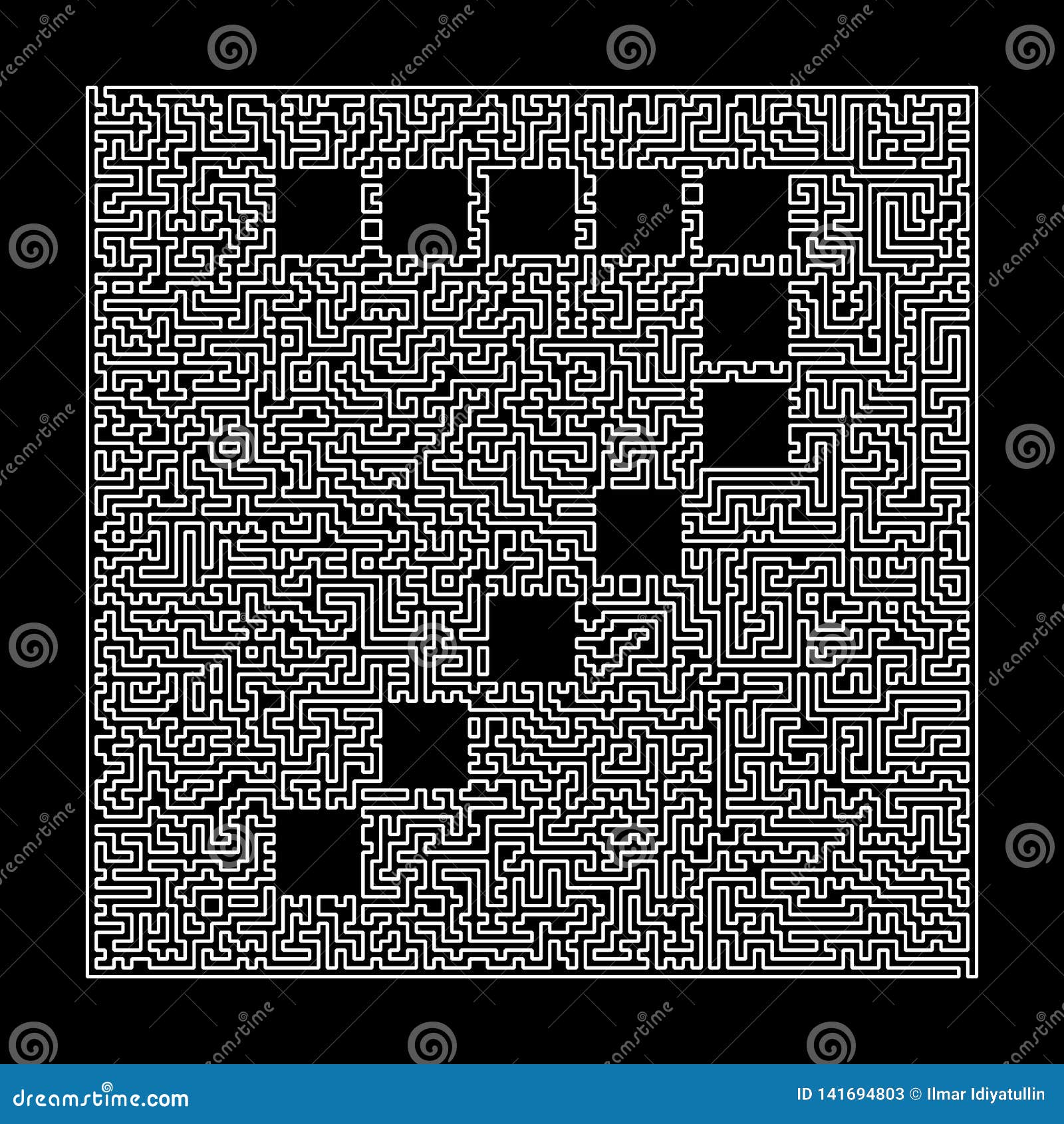 Number 7 in the Maze Frame. Labyrinth Technical Letters Linear Style ...