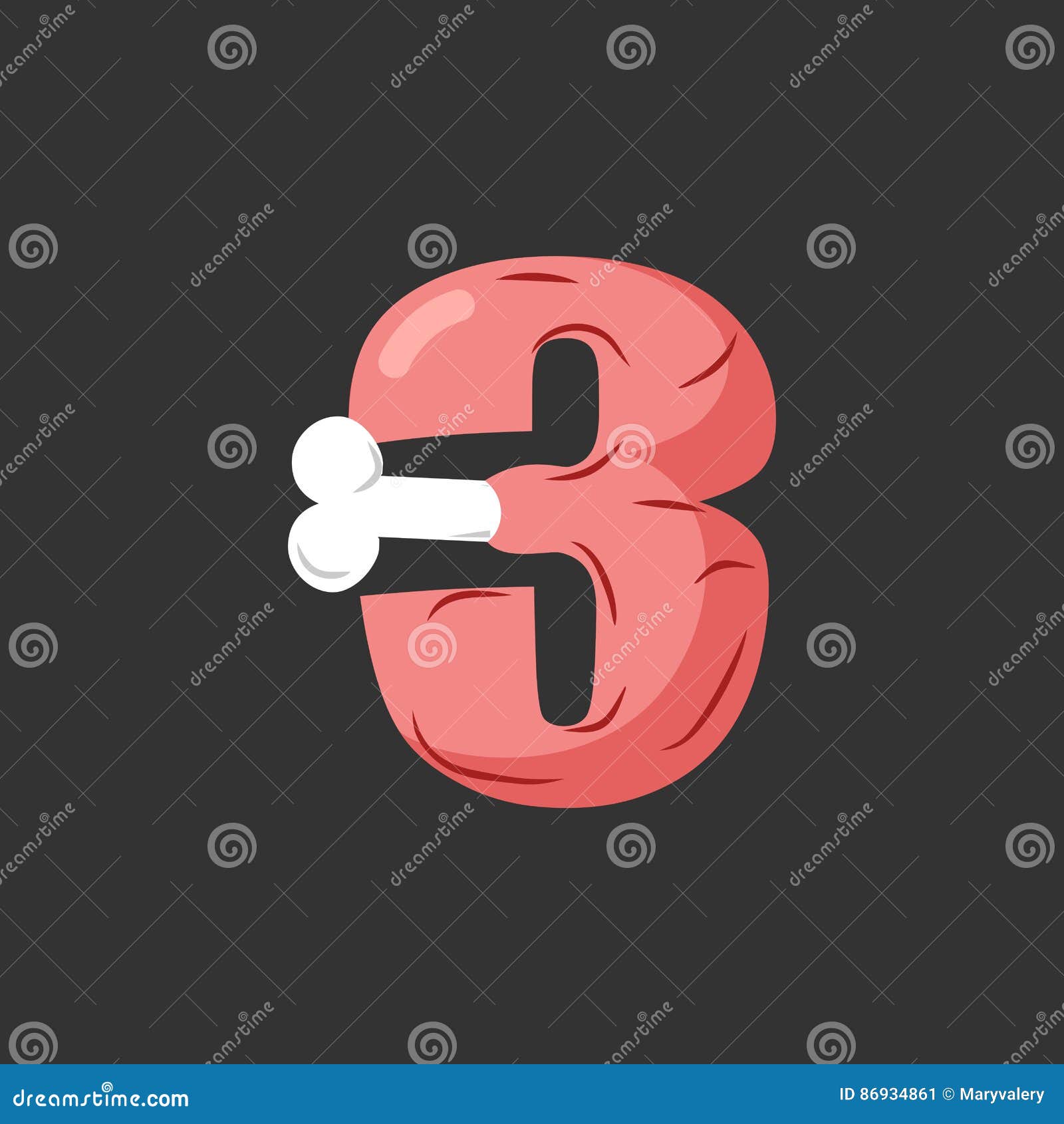 Pork Font Beef Alphabet Meat On Bones Of Lettering Ham Abc Vector
