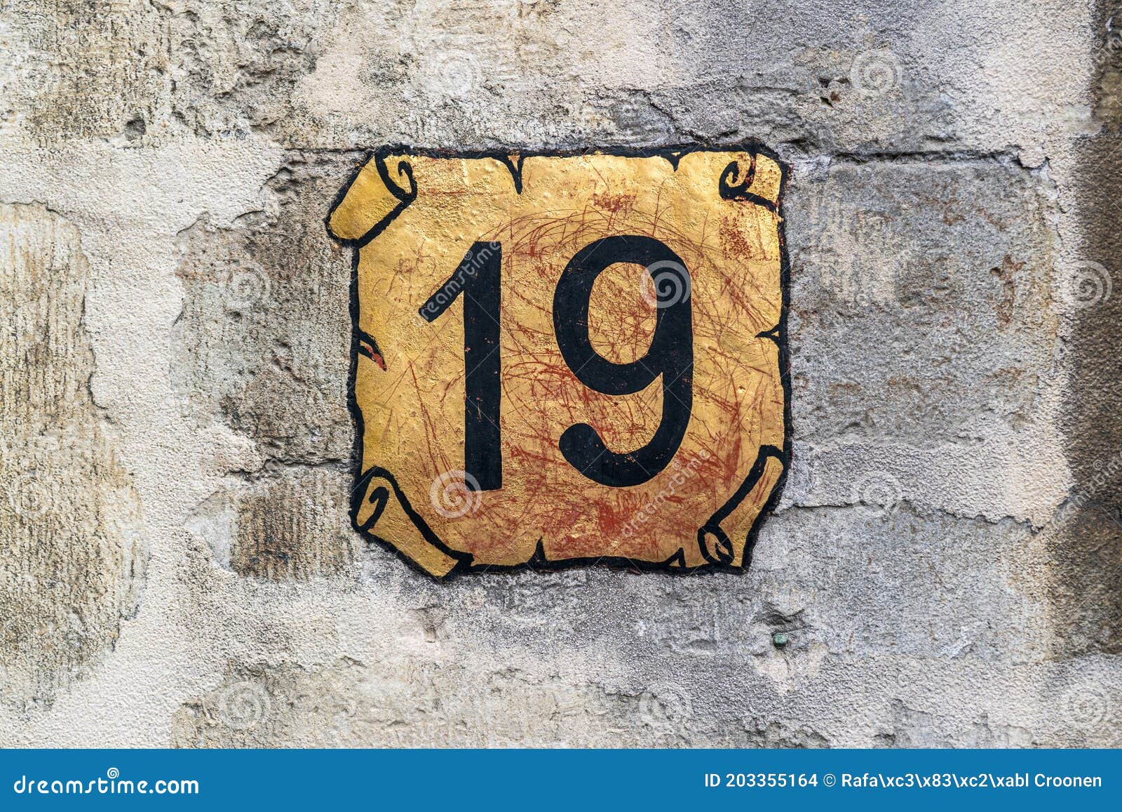 House number 19 stock photo. Image of painted, digit - 203355164