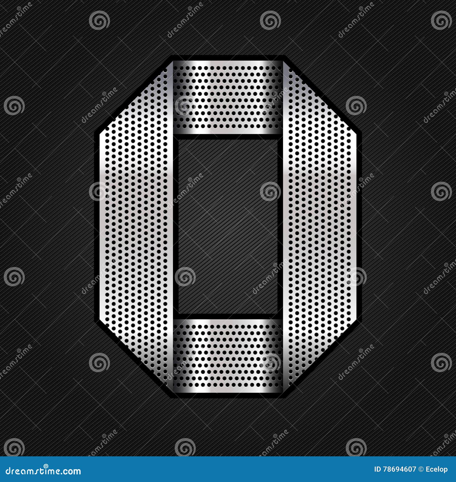 Number Metal Chrome Ribbon - 0 - Zero Stock Vector - Illustration of ...