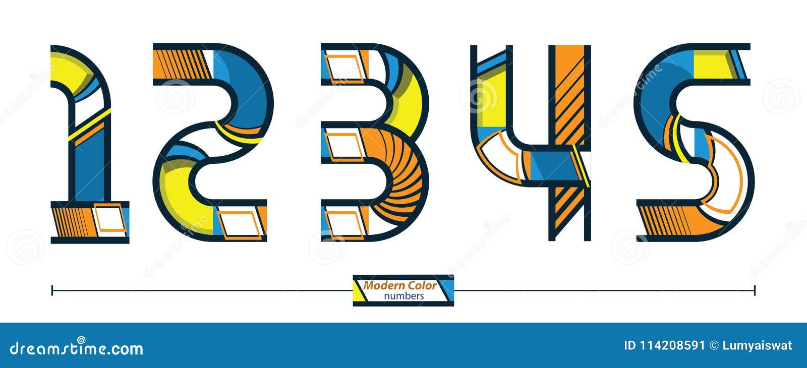 Number Modern Color Style in a Set 12345 Stock Vector - Illustration of ...