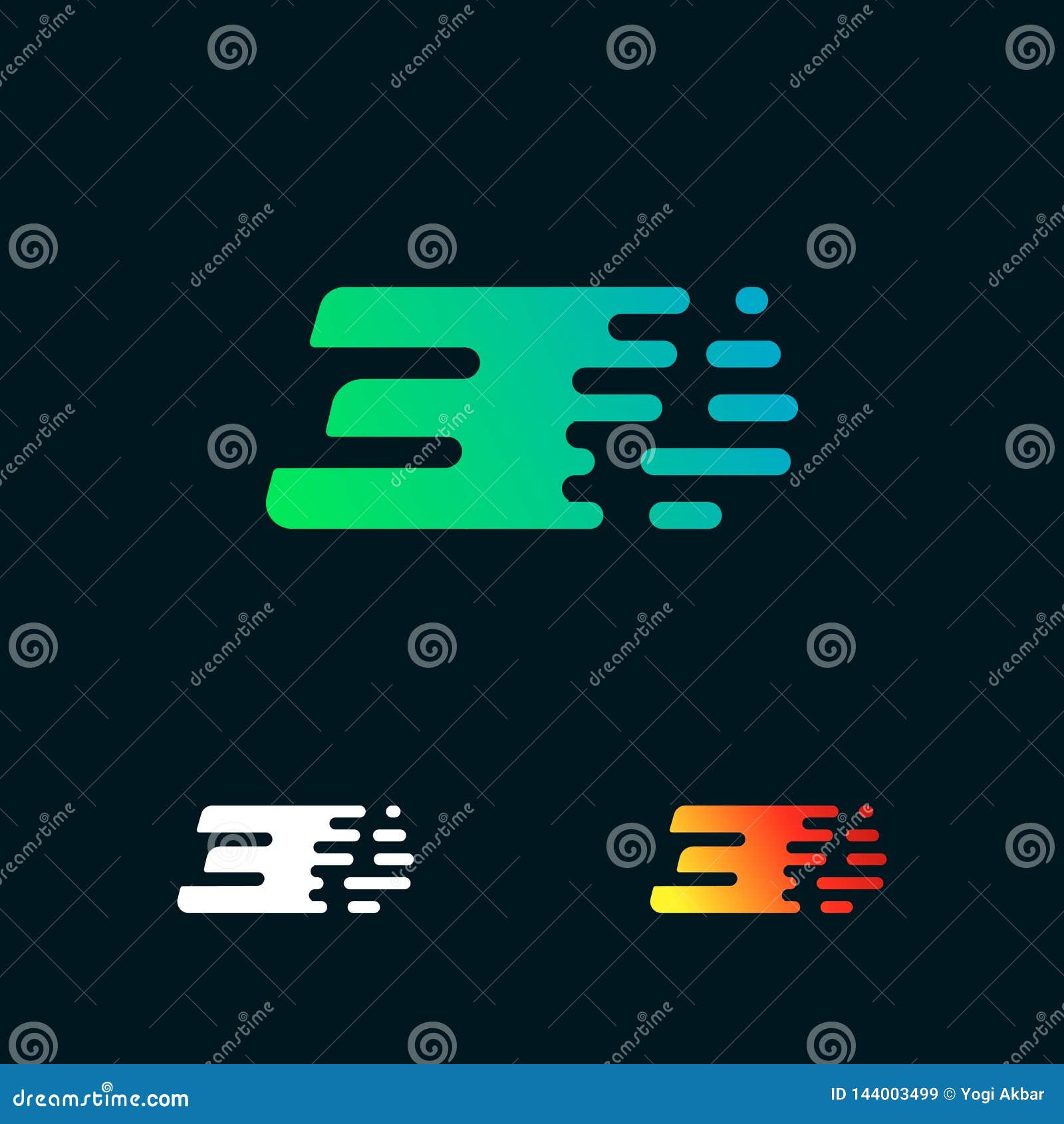 Number 3 Modern Speed Shapes Logo Design Vector Stock Vector ...