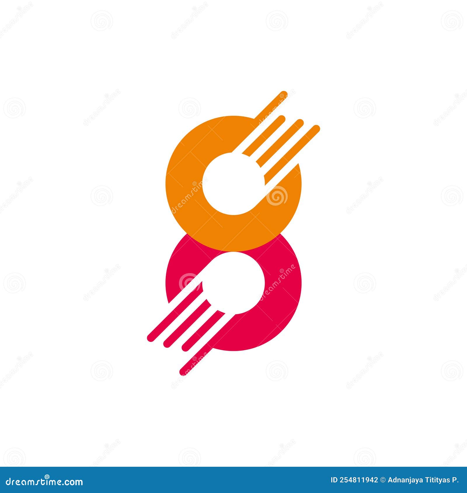 Number 8 Motion Circles Colorful Design Vector Stock Vector ...