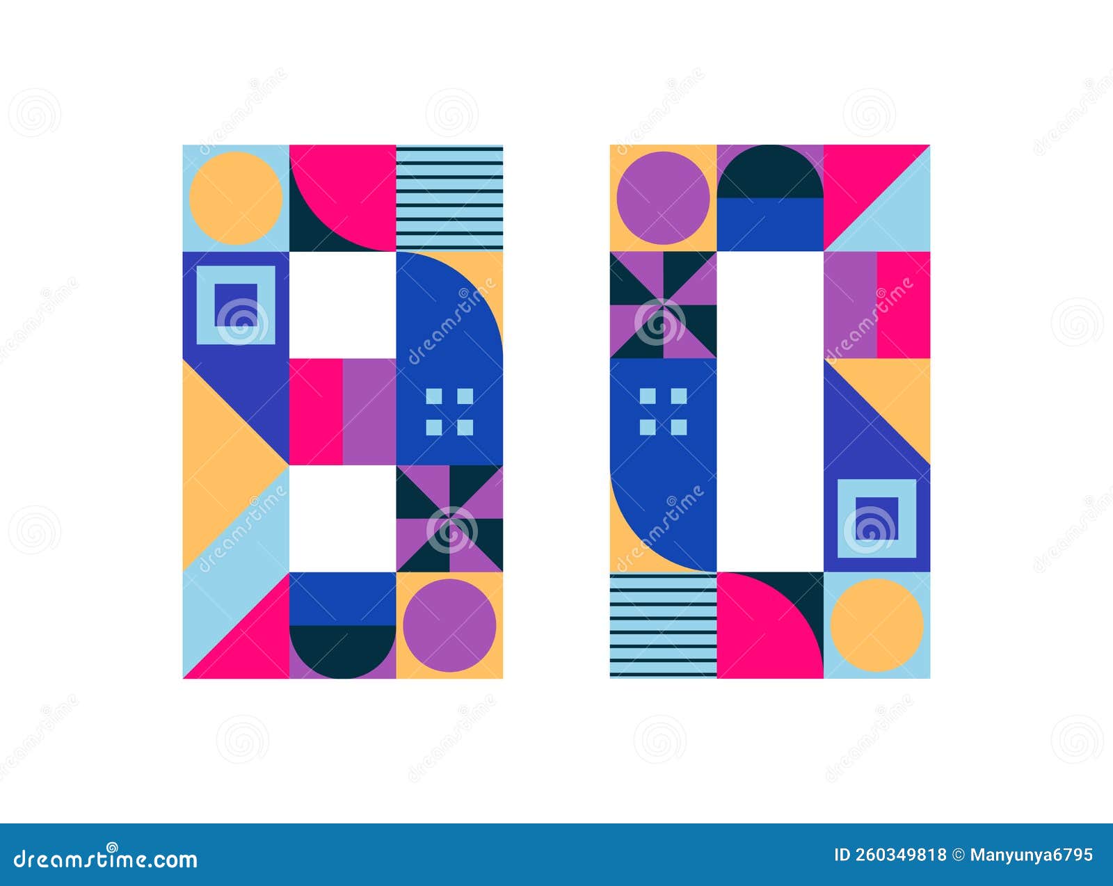 Number 80 from Multicolored Geometric Shapes, Cubes Isolated on White ... Number 80 from Multicolored Geometric Shapes, Cubes Isolated on White ...