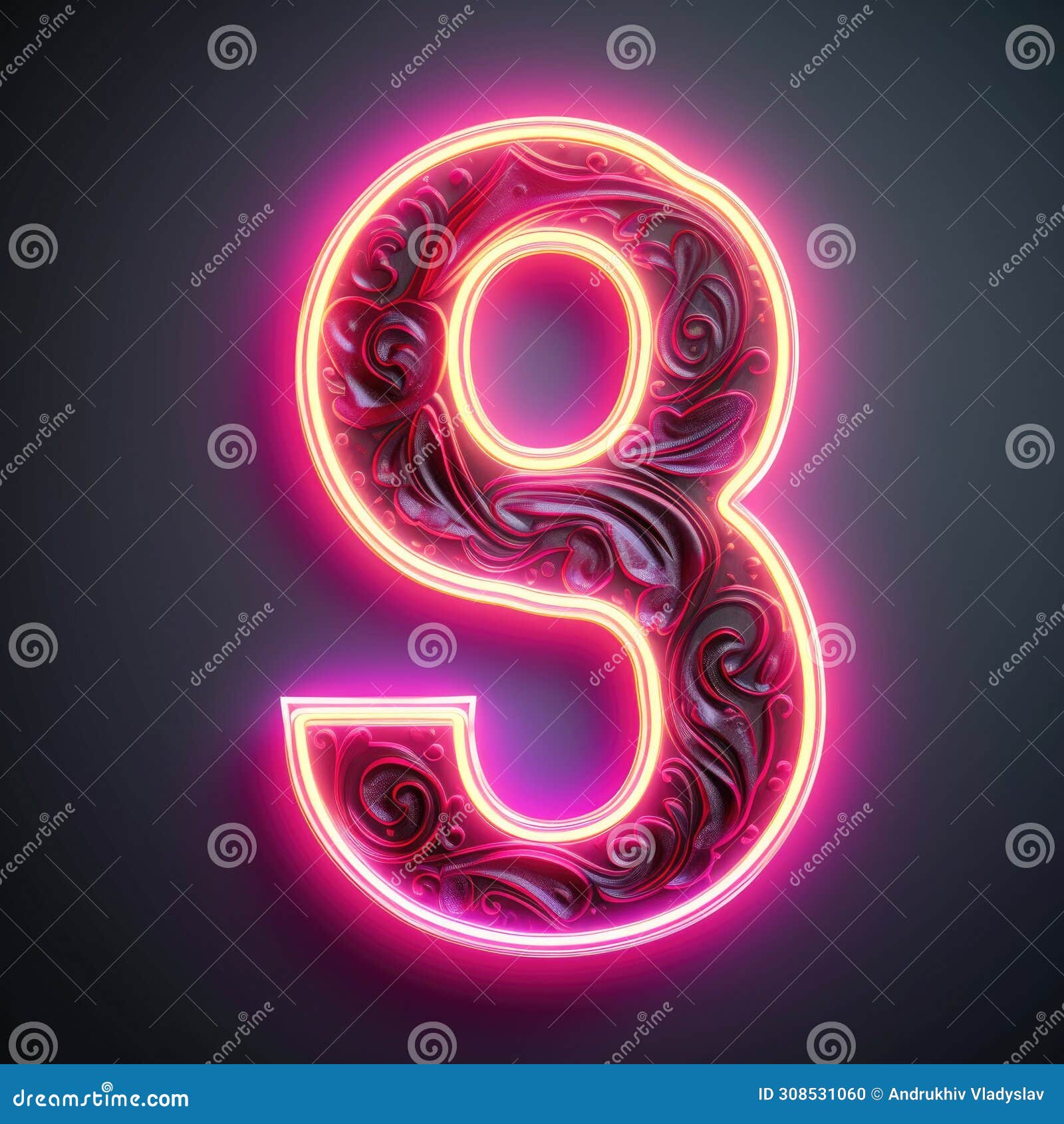 Neon Outline Truck. Illustration With Holographic Cargo Royalty-Free ...