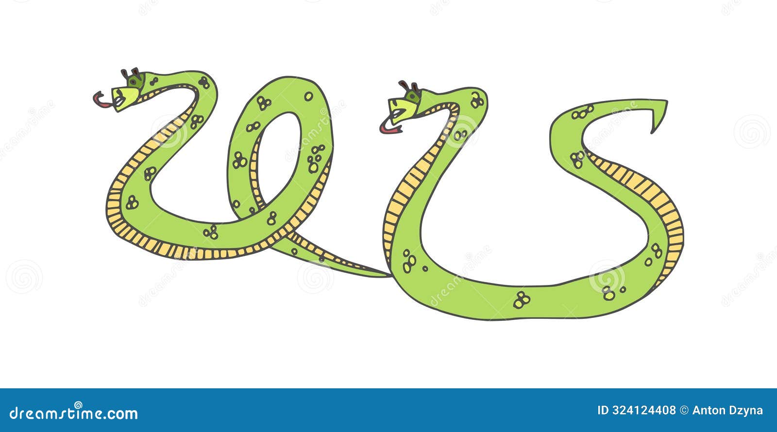 Year Of The Snake 2025 Cute Cartoon Snake. | CartoonDealer.com #332881820