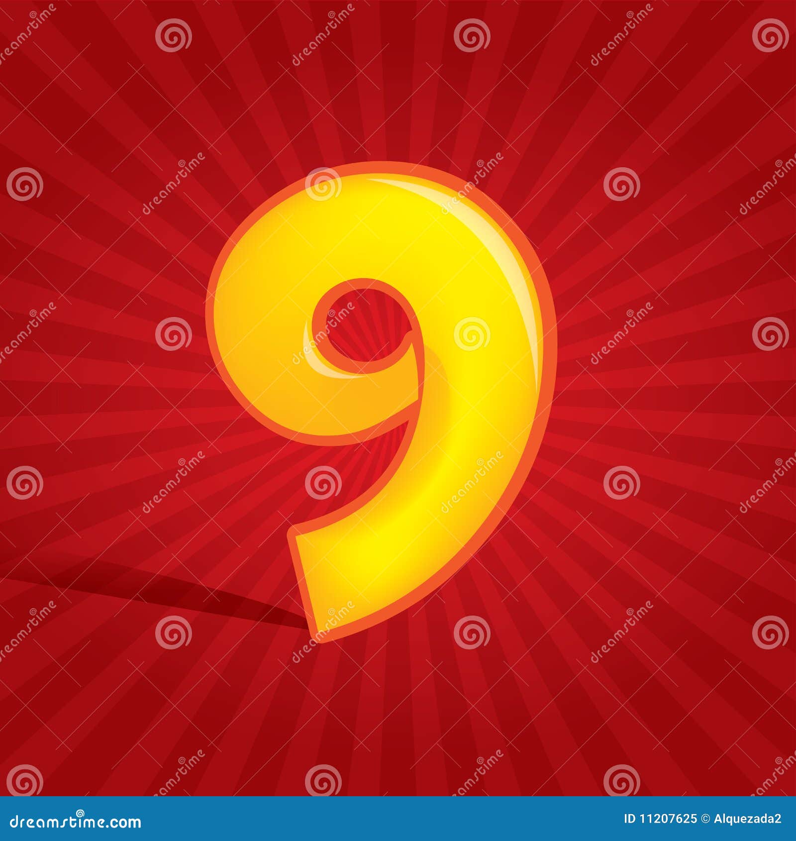 Number nine stock illustration. Illustration of gold - 11207625
