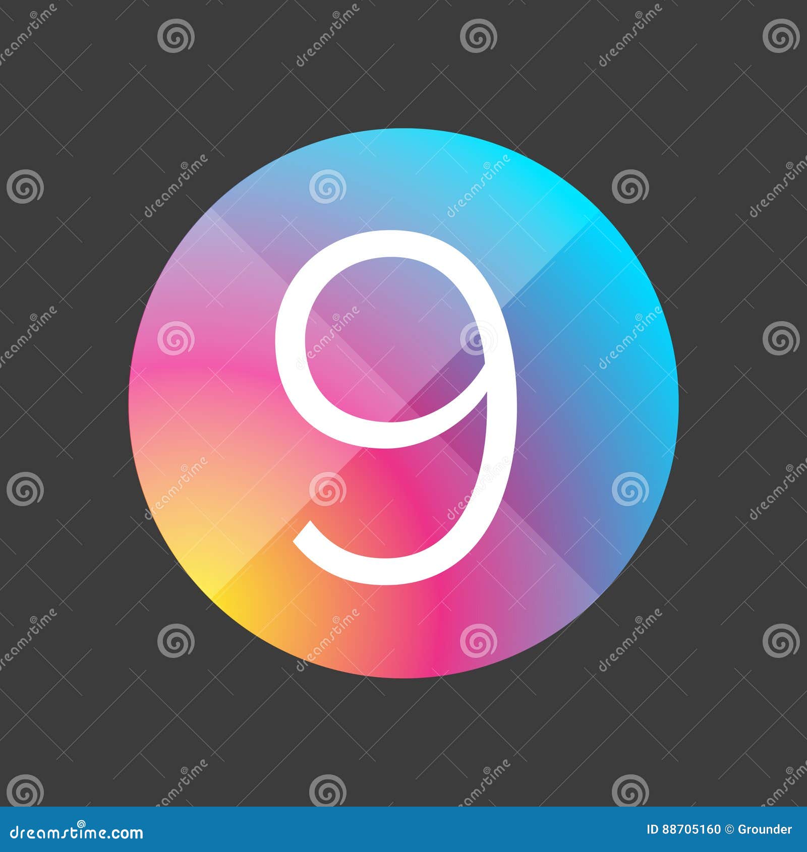 Number Nine Colorful Button Stock Vector - Illustration of colorful ...