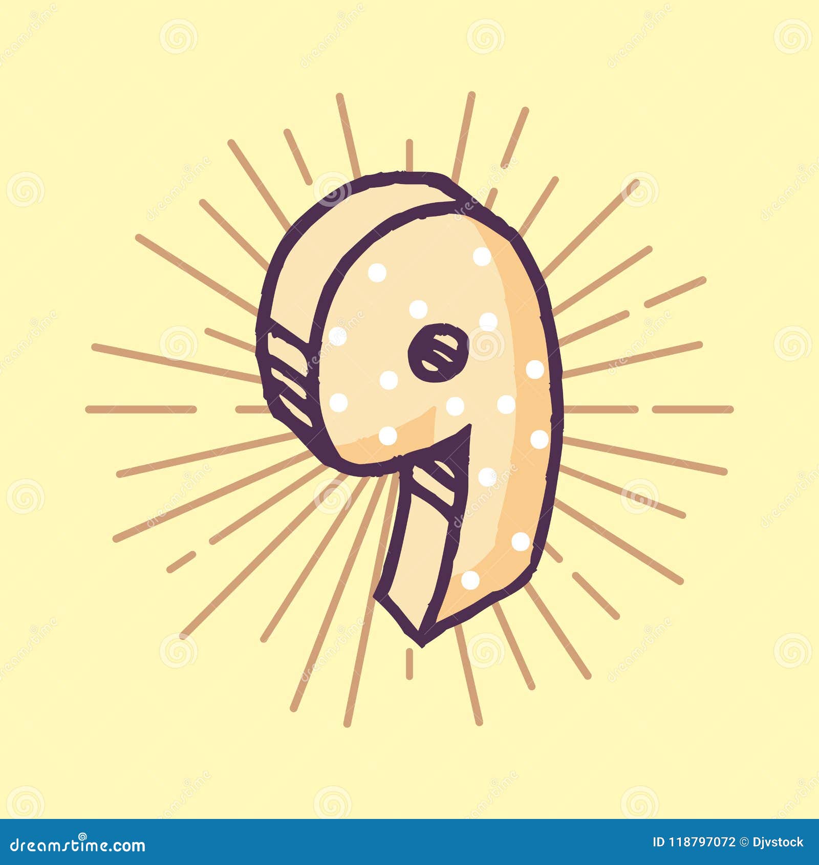 Number nine comic style stock vector. Illustration of happy - 118797072