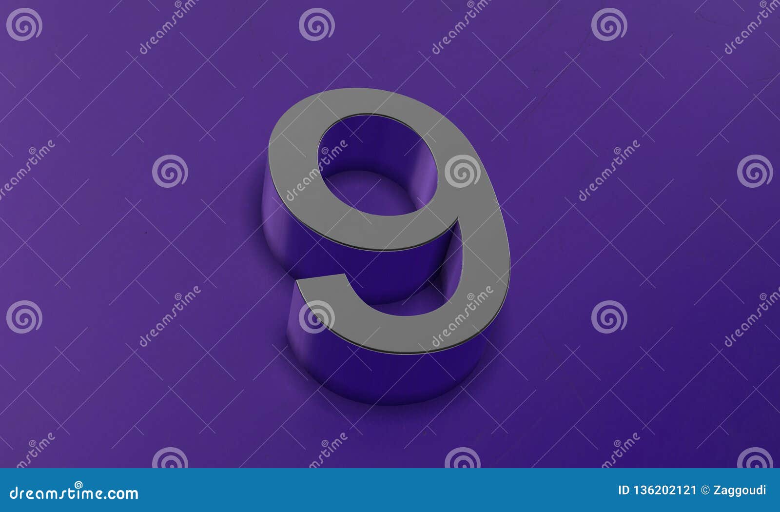 Number Nine in 3D stock illustration. Illustration of chrome - 136202121