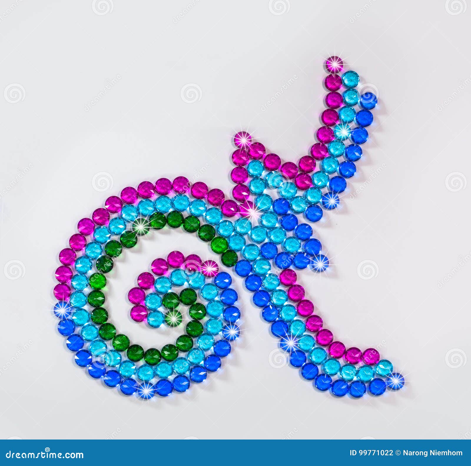 Number Nine Design with Colorful Gemstones. Stock Photo - Image of gift ...