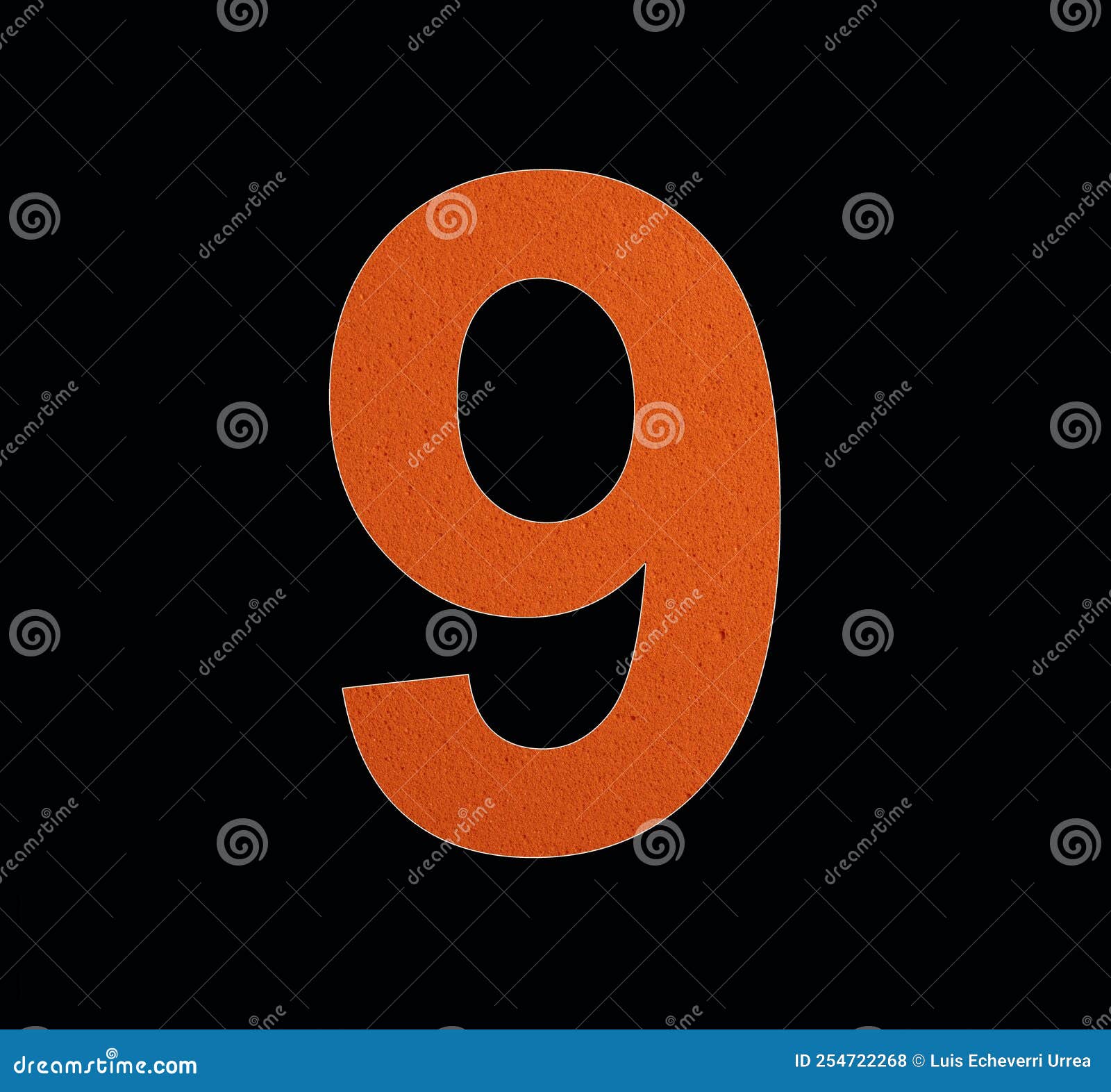 Number 9 - Nine Digit on Foamy Rubber Background Stock Photo - Image of ...