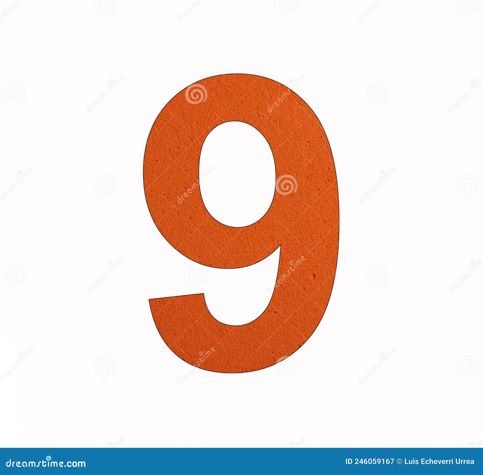 Number 9 - Nine Digit on Foamy Rubber Background Stock Image - Image of ...