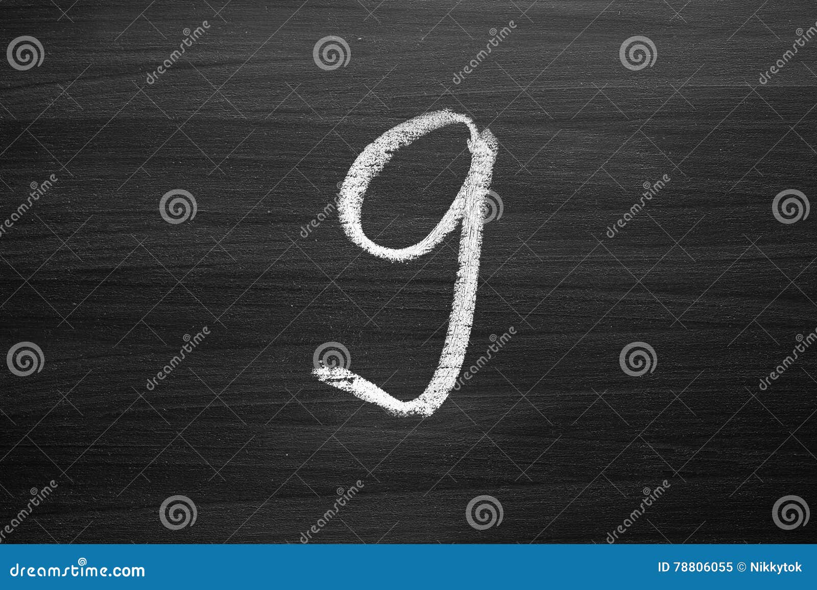 Number Nine Enumeration Written with a Chalk Stock Image - Image of ...