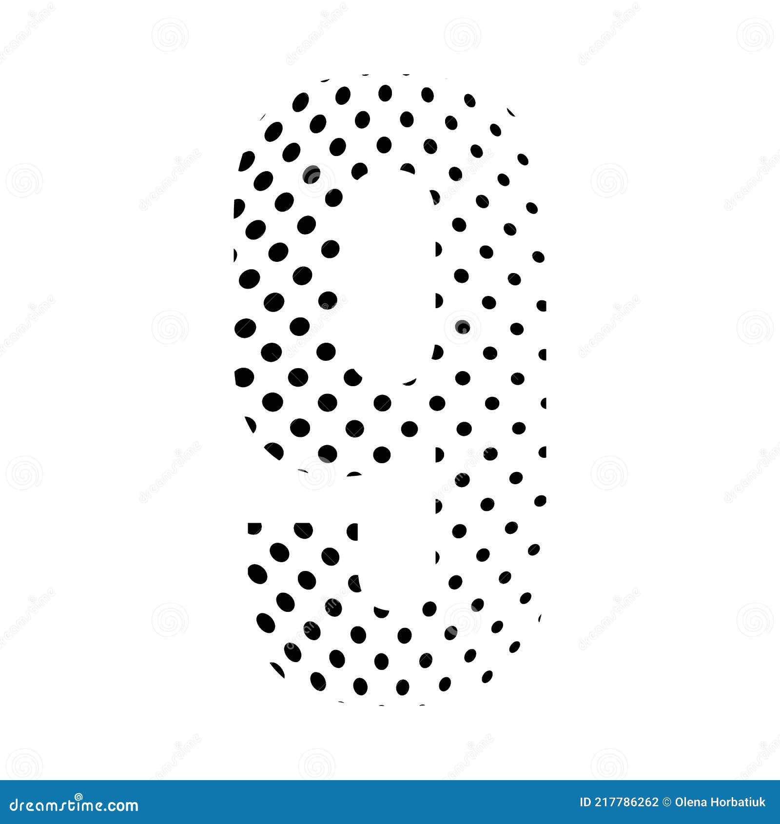 Number Nine, 9 in Halftone. Dotted Illustration Isolated on a White ...