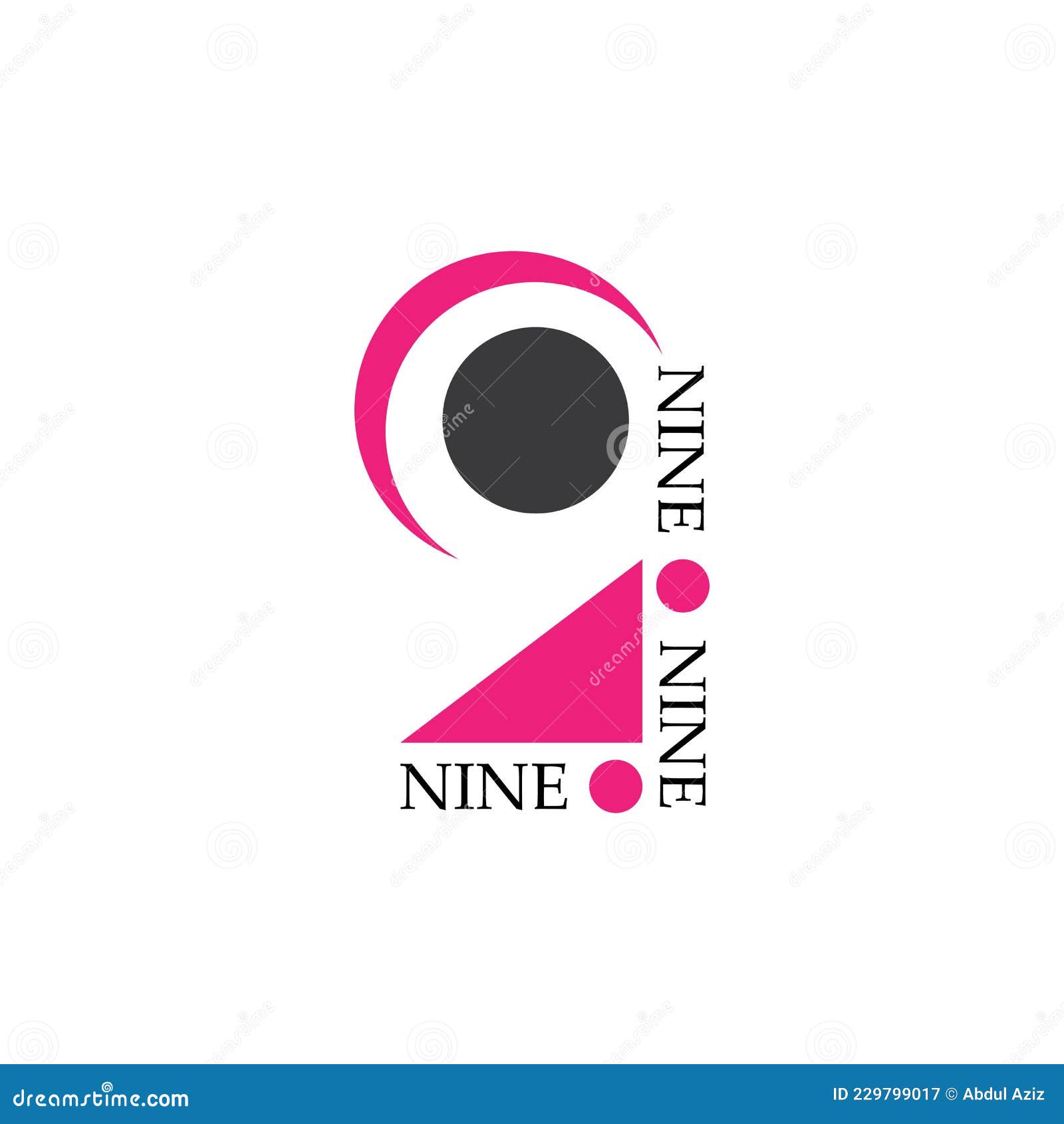 Number Nine, Nine Icon Logo Vector Stock Vector - Illustration of brand ...