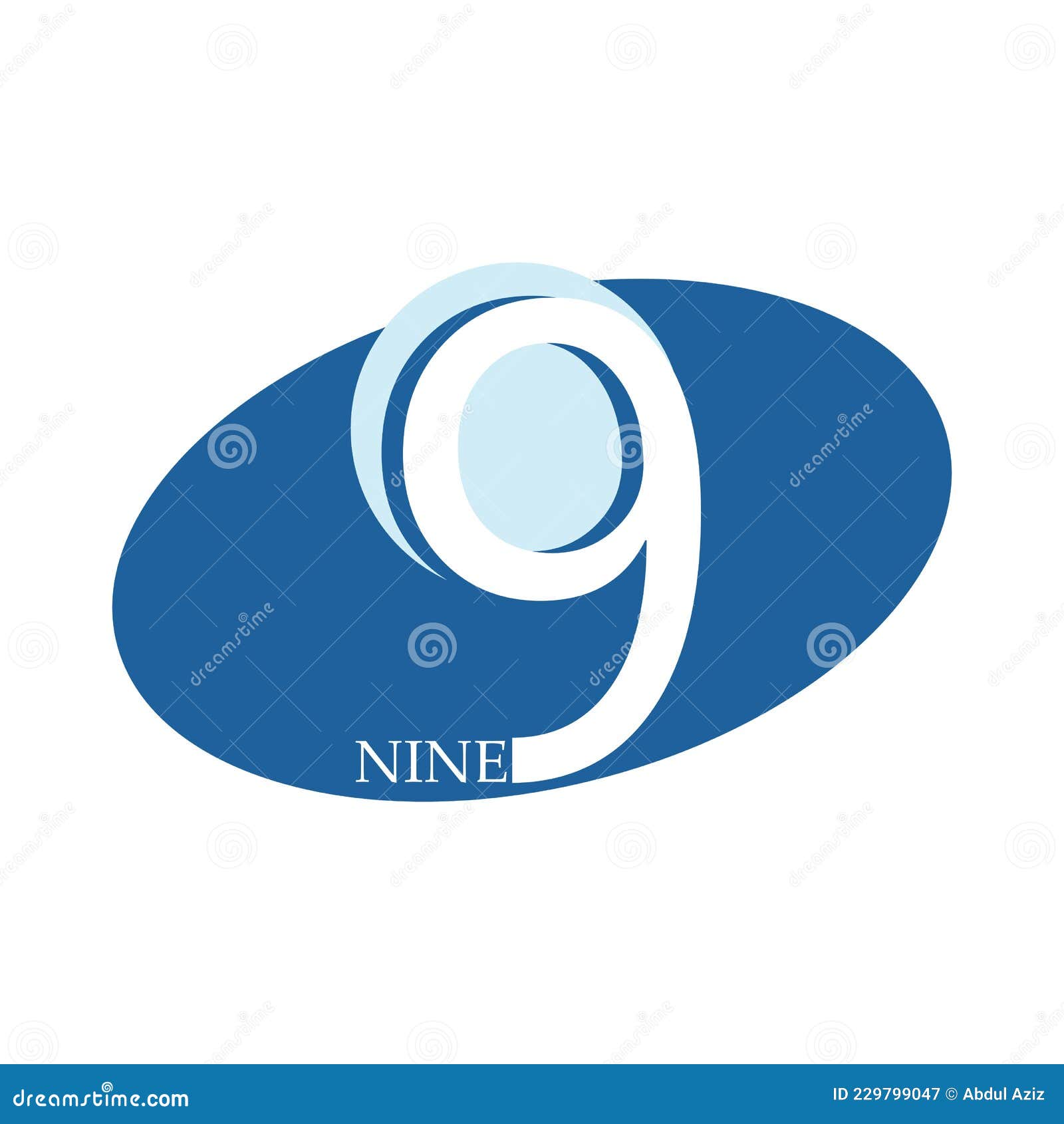 Number Nine, Nine Icon Logo Vector Stock Vector - Illustration of ...