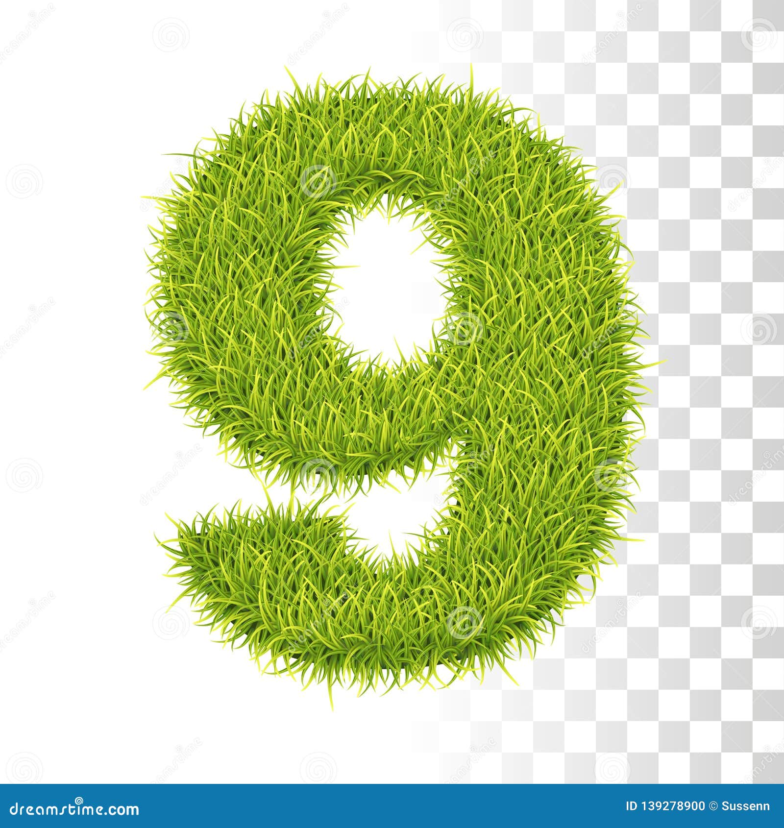 Number Nine Illustration stock vector. Illustration of floral - 139278900