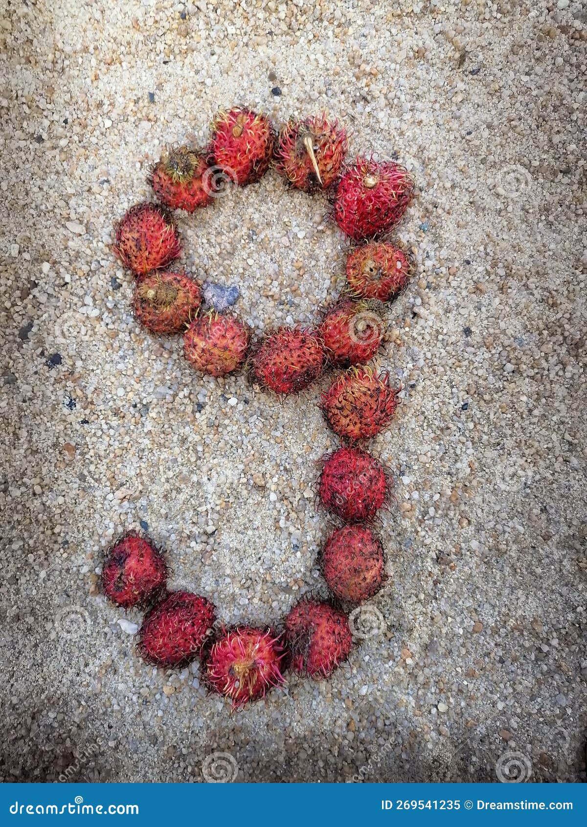 The Number Nine is Laid Out from the Peel of a Red Fruit Stock Image ...