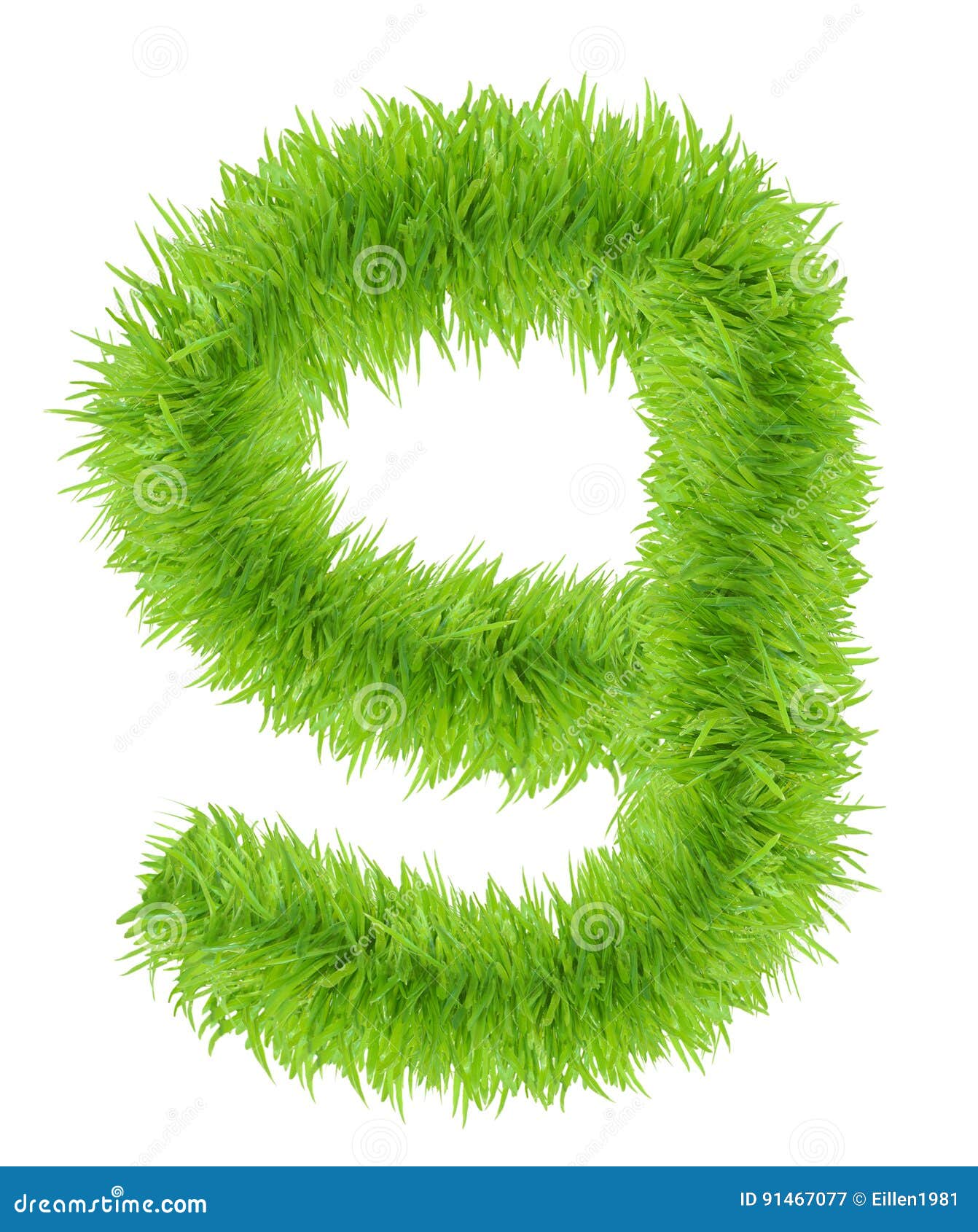 Number Nine Made of Green Grass. Stock Image - Image of concept, lawn ...