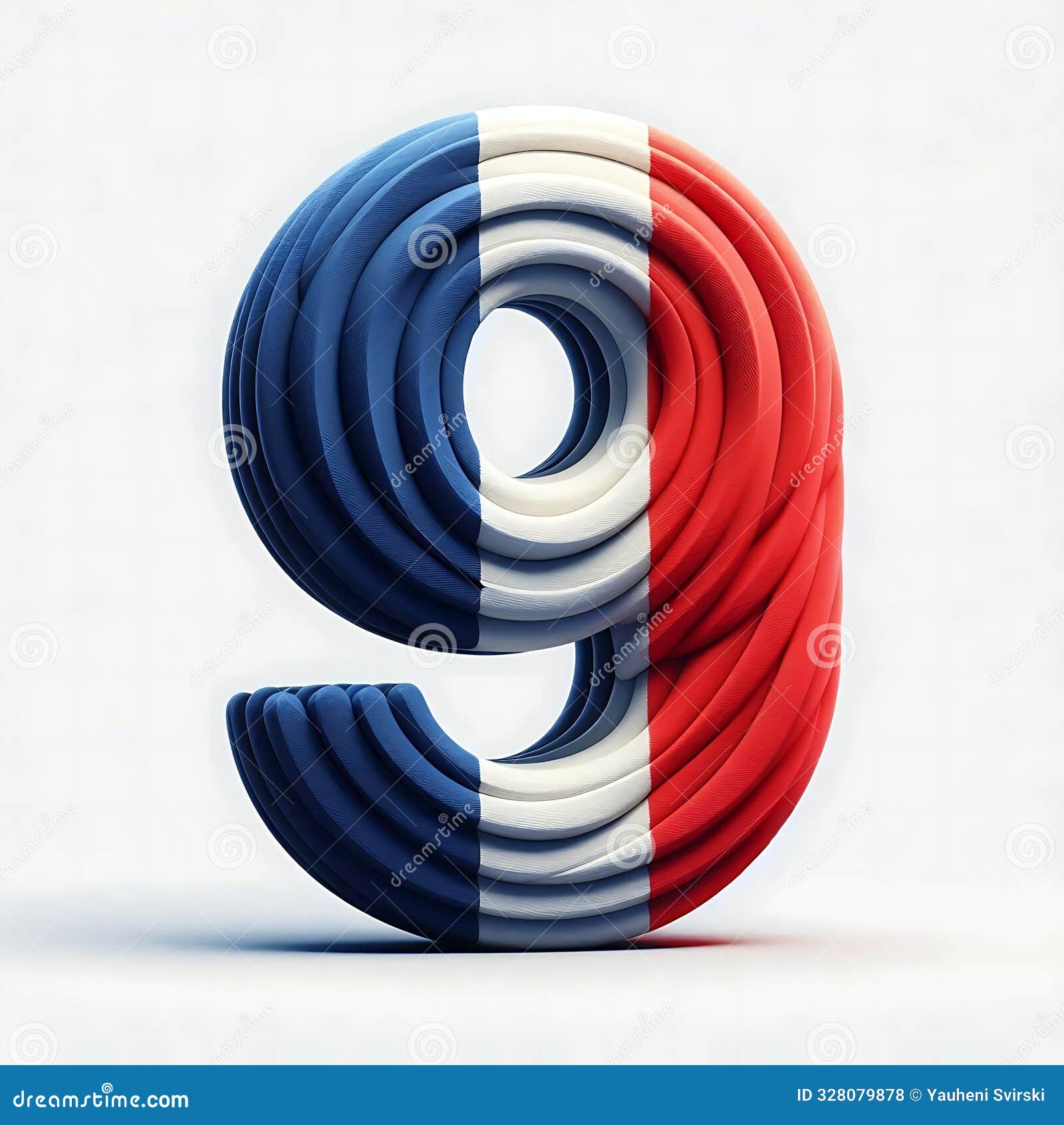 The Number Nine is Made Out of Red, White, and Blue Stock Illustration ...