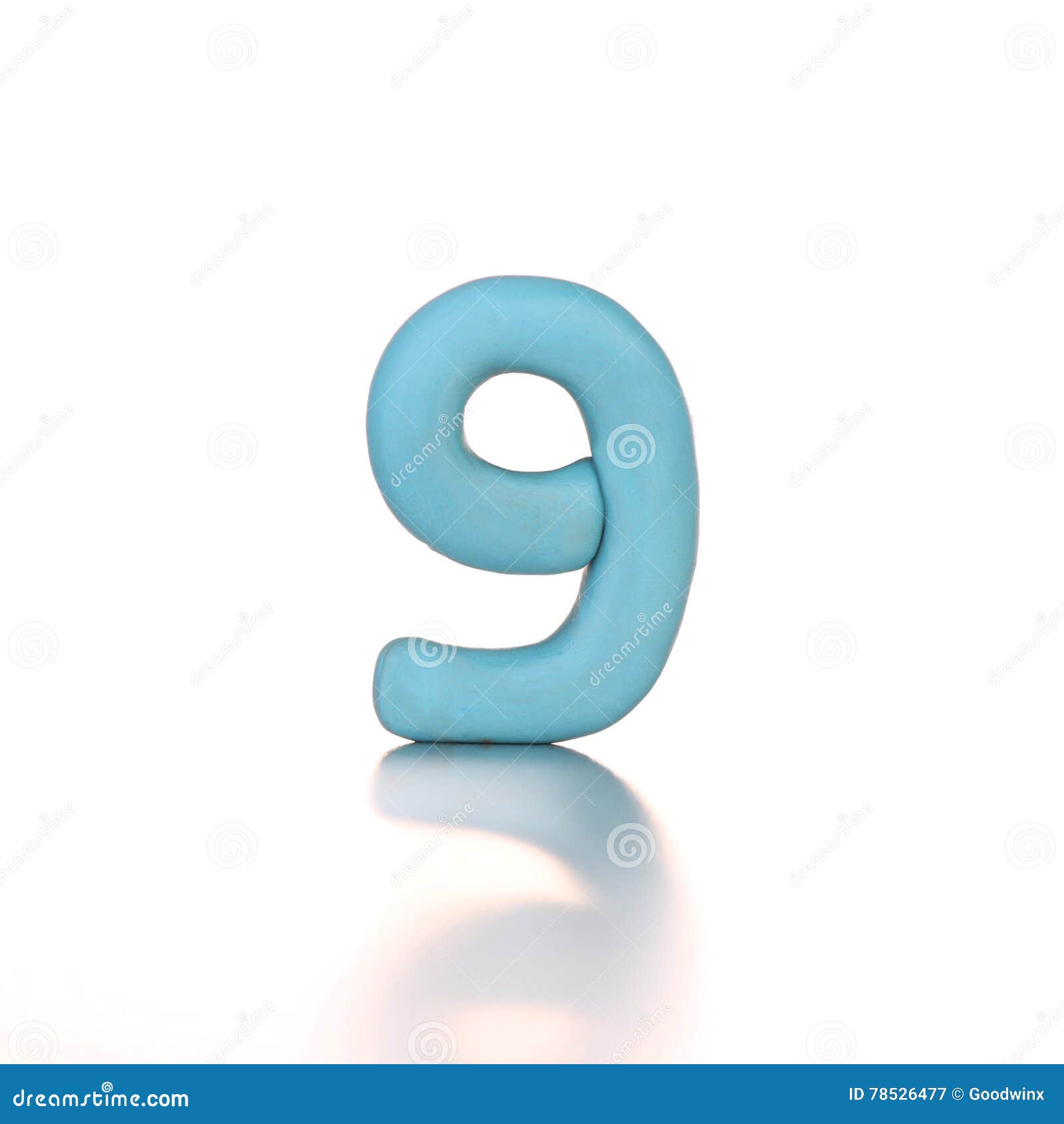 9 Number Nine Made from Plasticine Isolated Light Blue Stock Image ...
