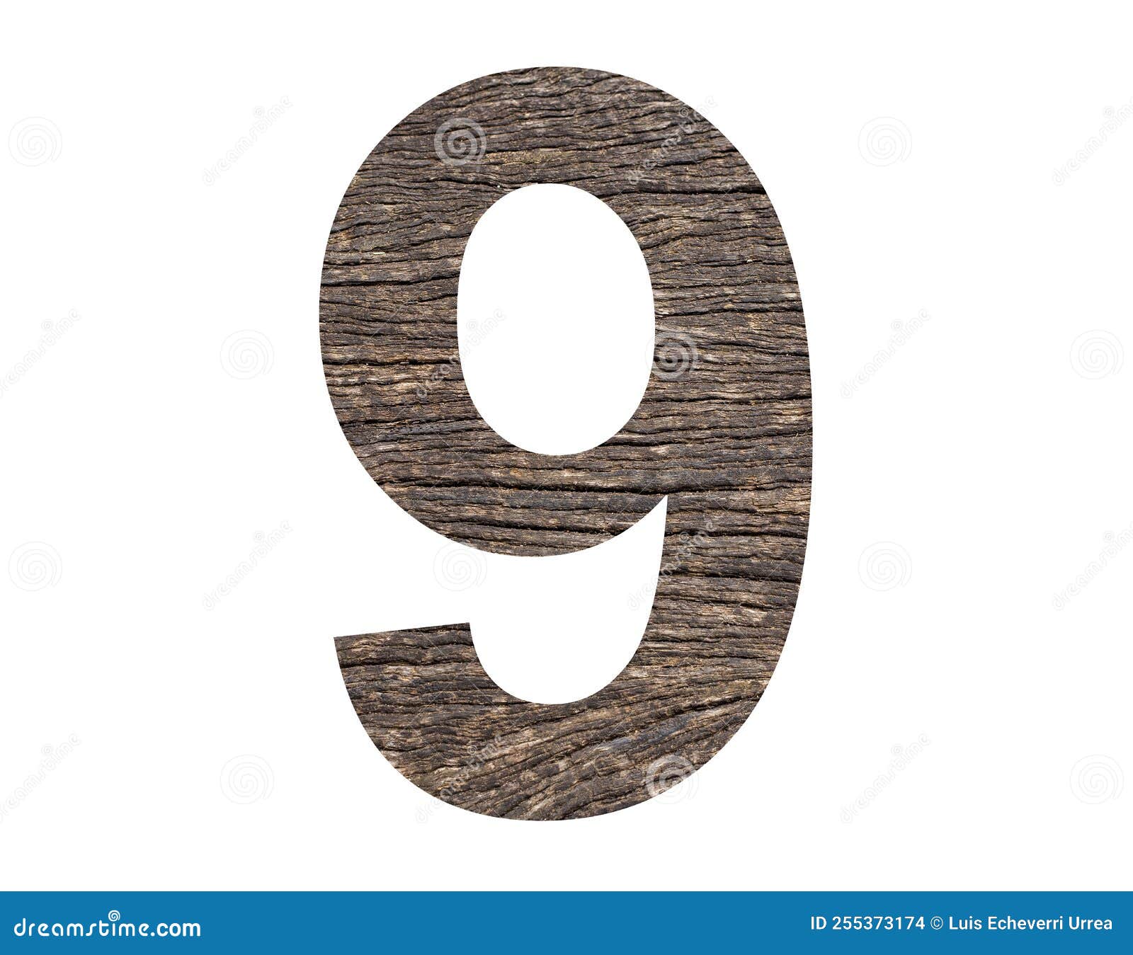 Number Nine 9 - Rustic Tree Bark Texture Stock Photo - Image of design ...