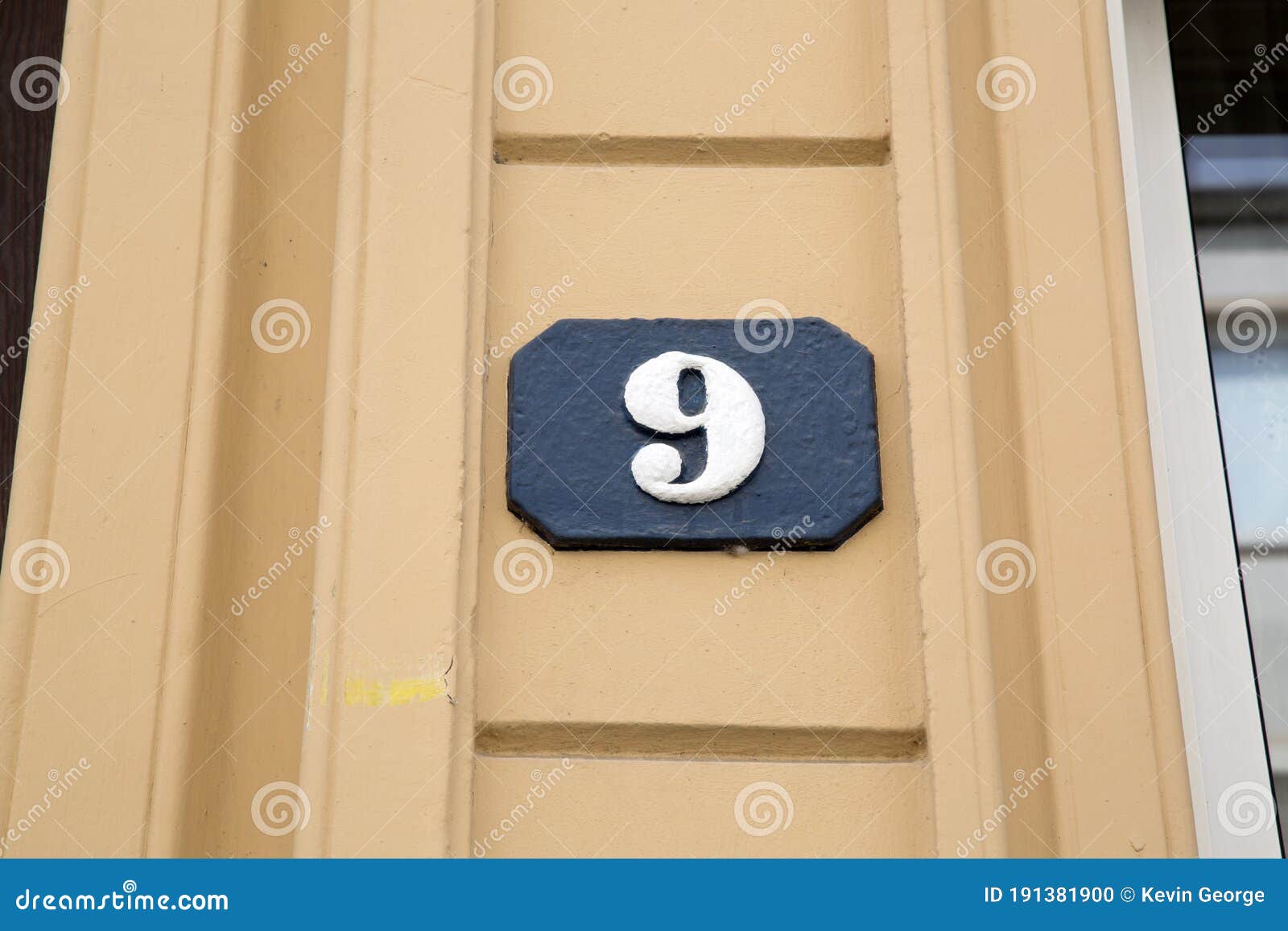 Number Nine on Stone stock photo. Image of stone, number - 191381900