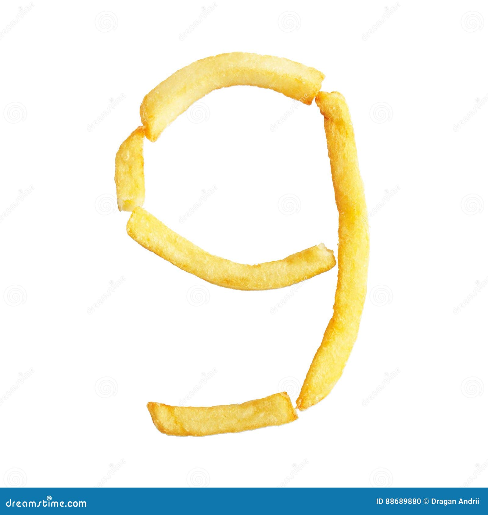 Number Nine 9 Symbol is Made of French Fries Stock Photo - Image of ...