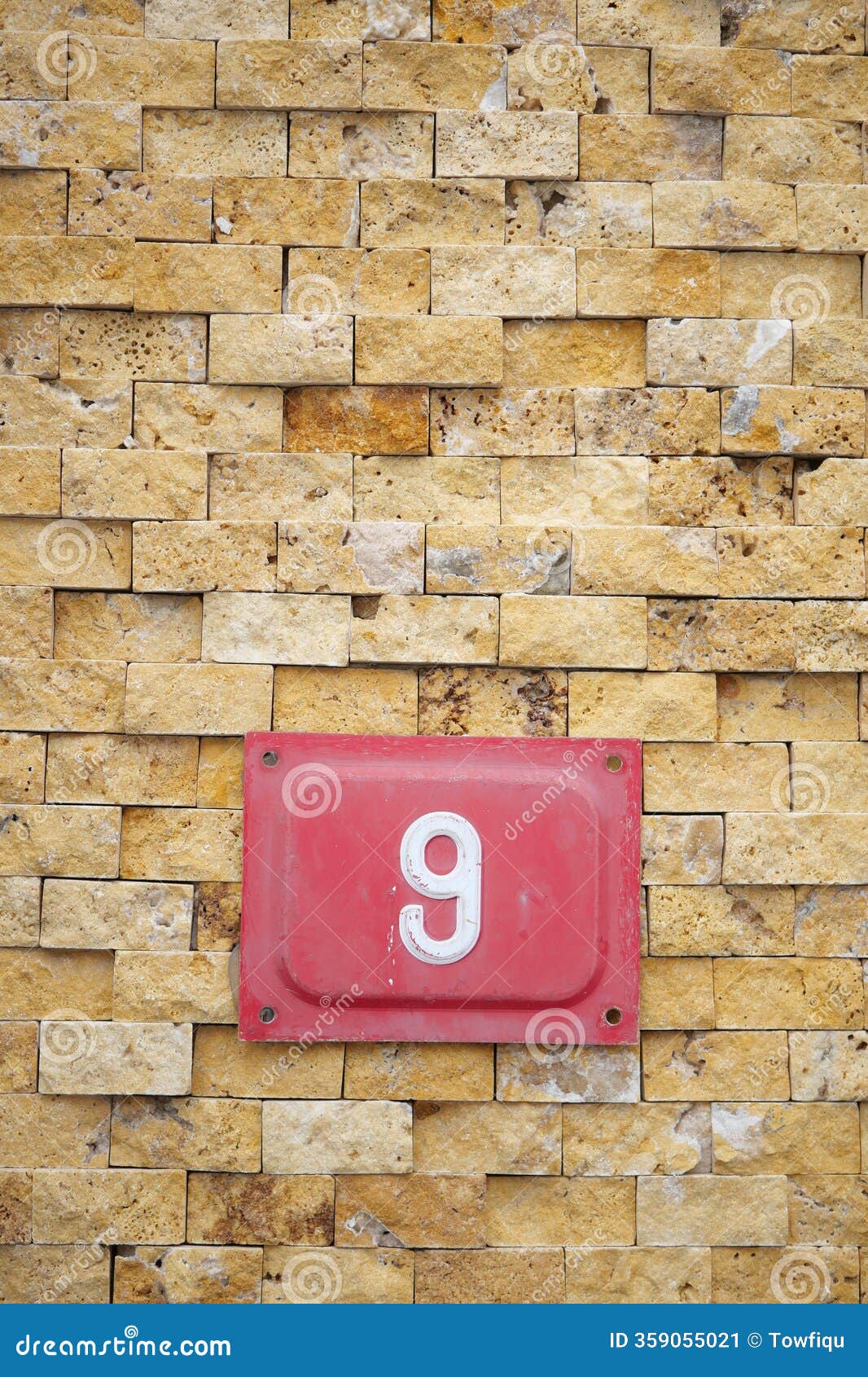 Number Nine on a Textured Stone Wall Stock Image - Image of design ...