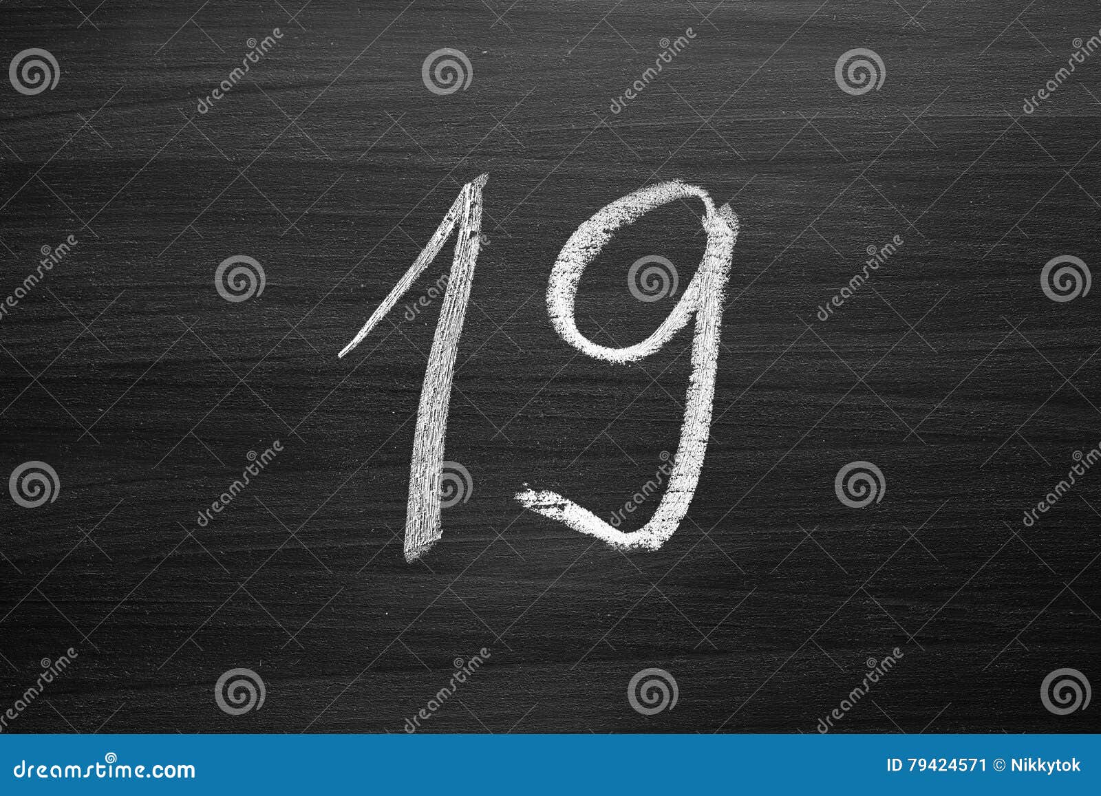 Number Nineteen Enumeration Written with a Chalk Stock Image - Image of ...