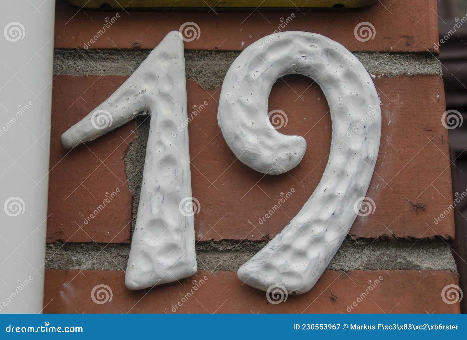 Number nineteen-19 stock image. Image of design, door - 230553967