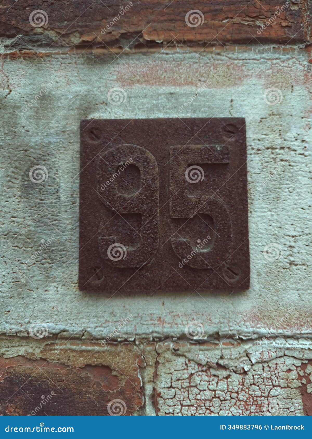 Number Ninety Five, or in Digital Value - 95. Rusty Old Surface Stock ...