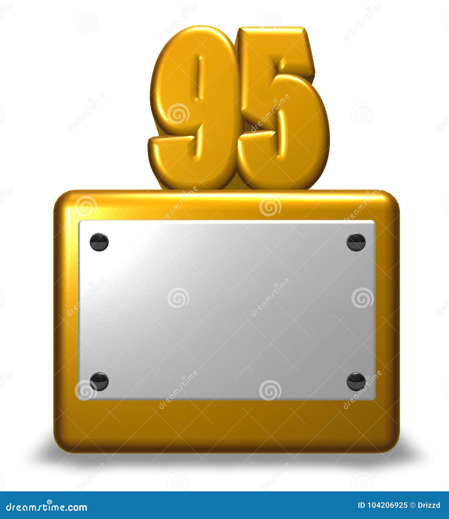 Golden number ninety-five stock illustration. Illustration of shape ...