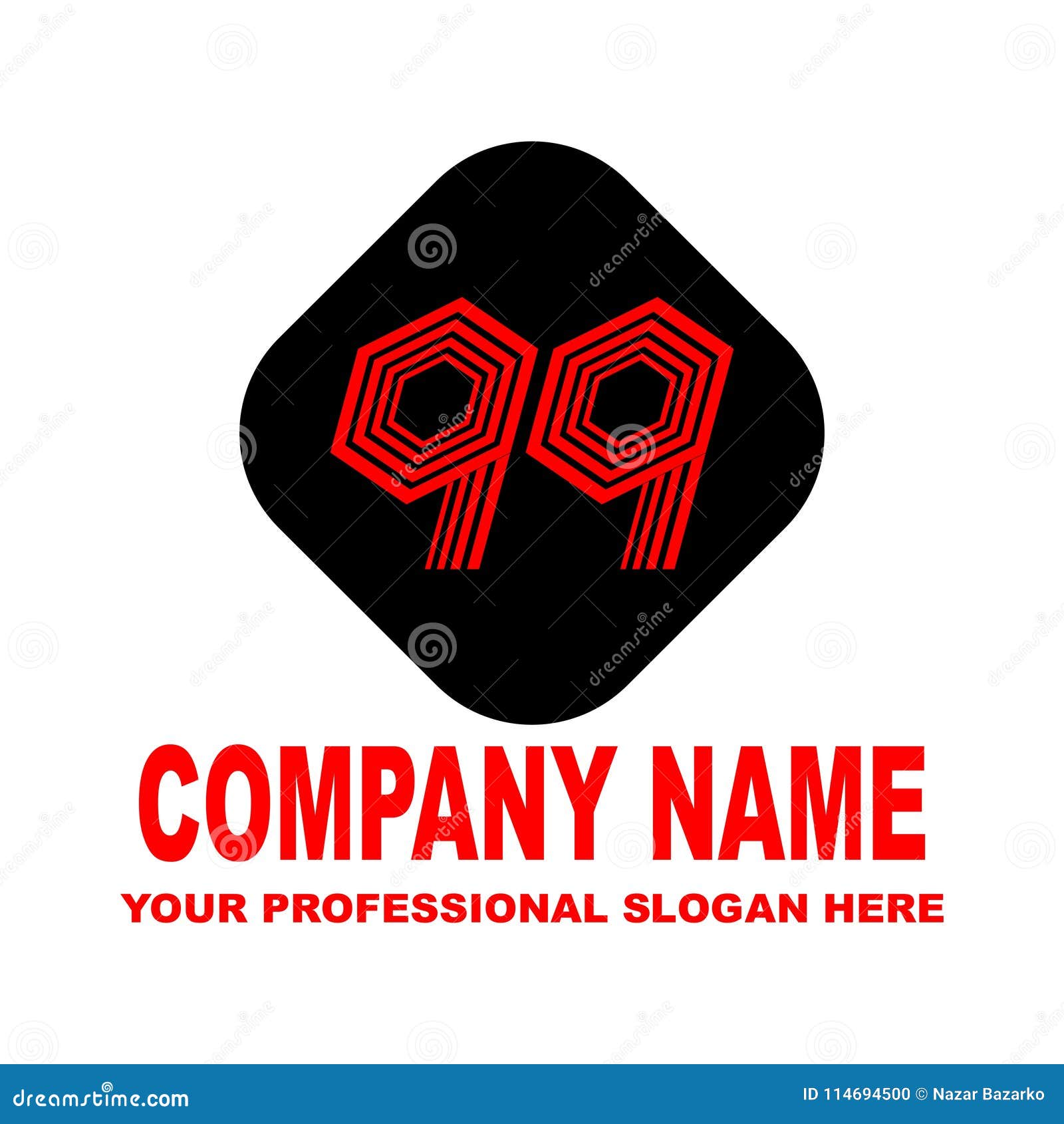 Number Ninety Nine. Simple Logo in the Vector Stock Illustration ...