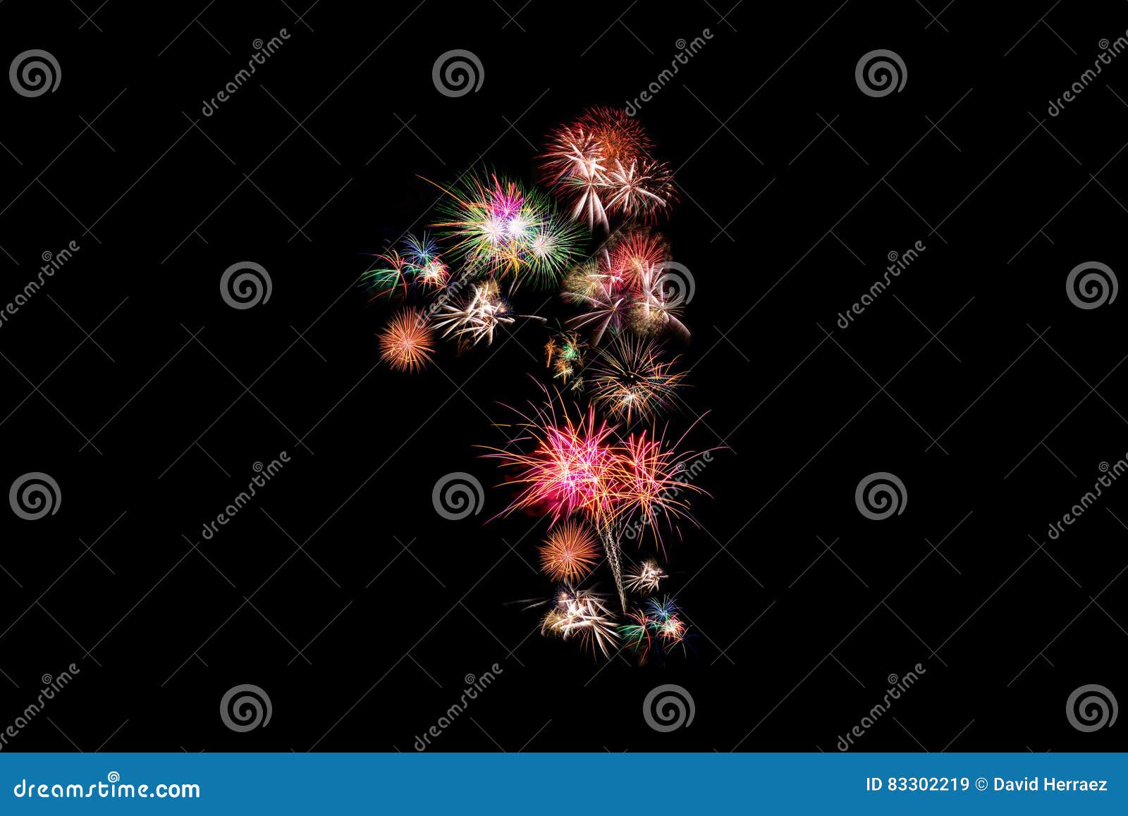 Number 1. Number Alphabet Made of Real Fireworks Stock Illustration ...