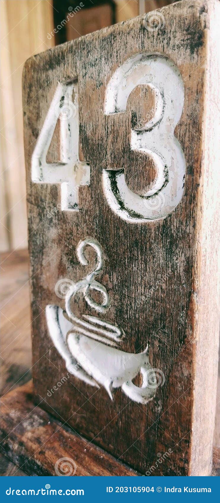 Number 43 for an Old Table, in a Coffee Shop Stock Photo - Image of ...