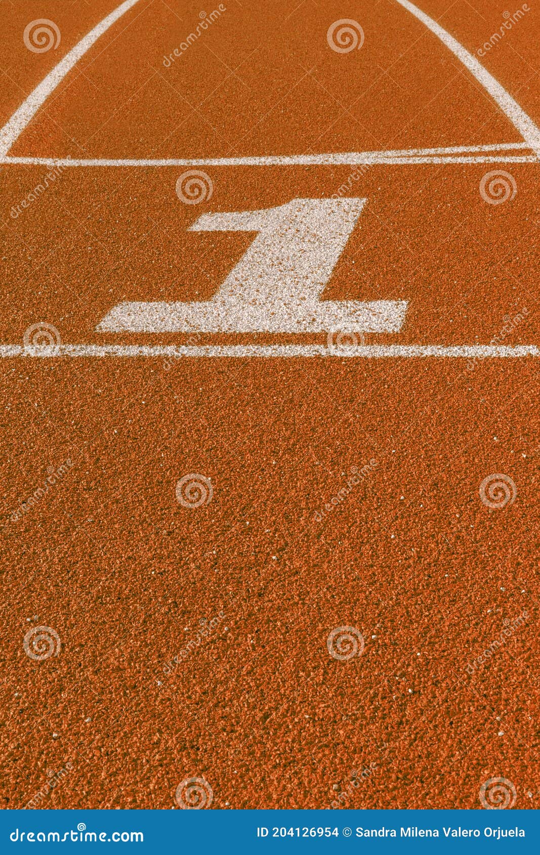 Number One on Athletic Track Floor Stock Photo - Image of motivation ...