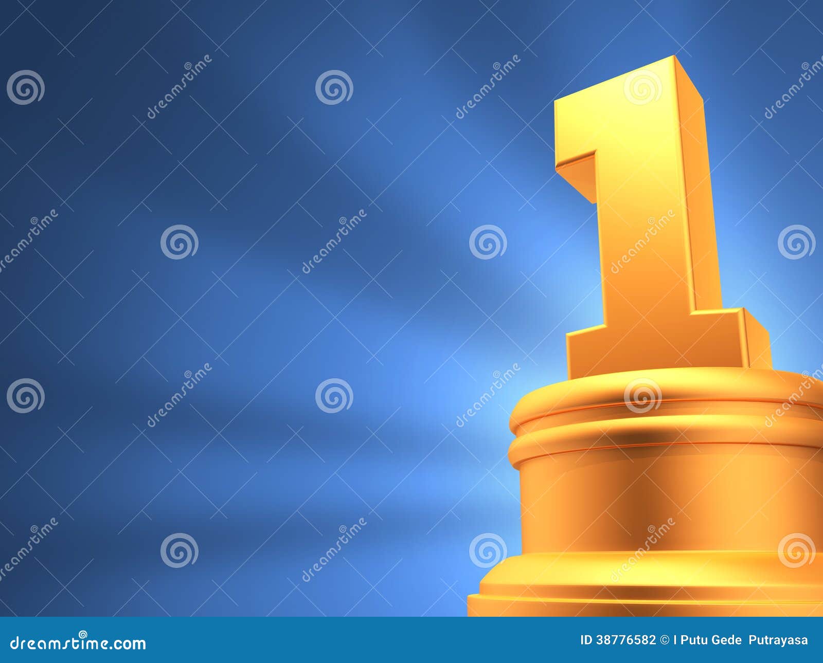 Number One Award Blue Background Stock Photo - Image of gold, place ...