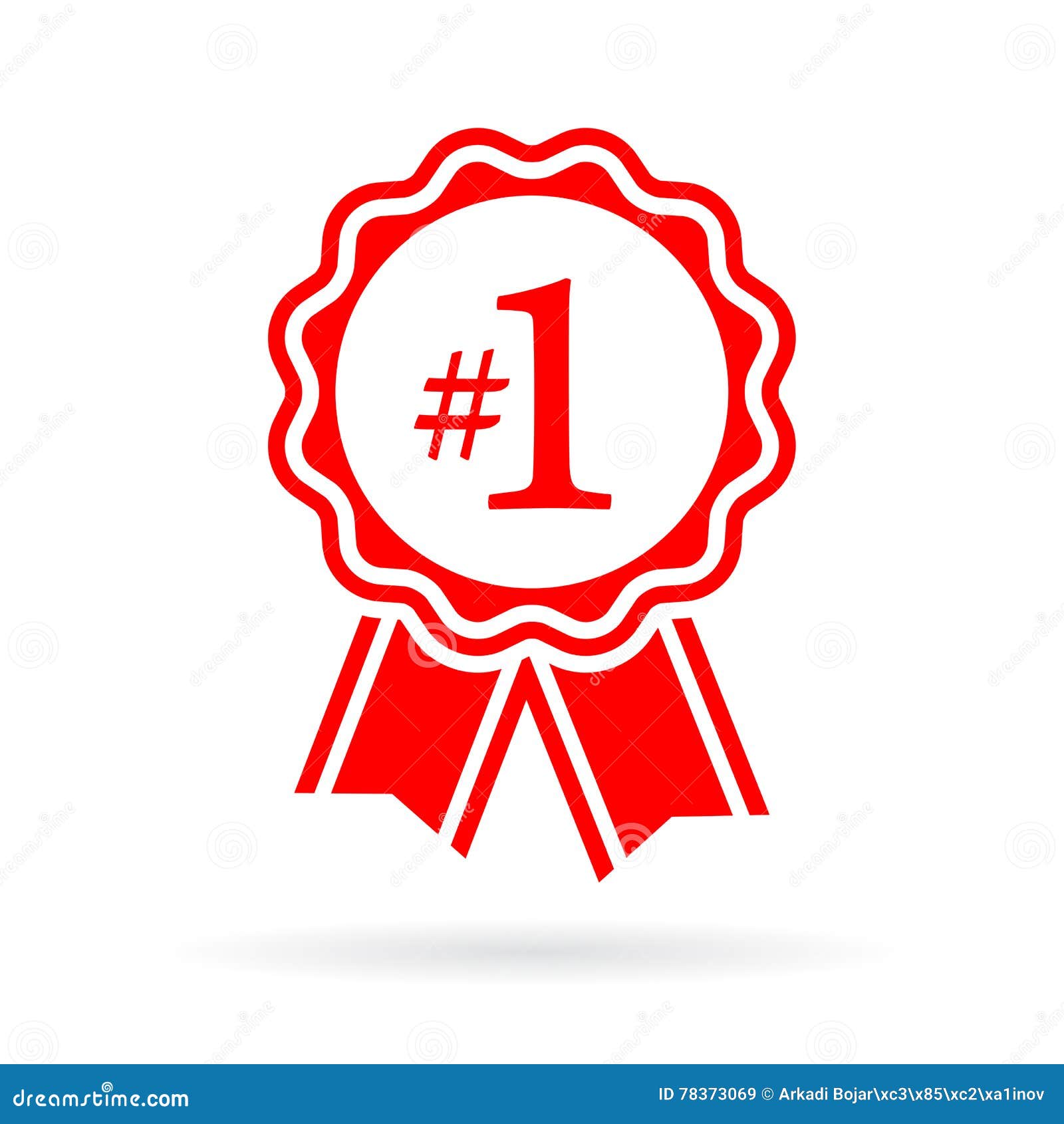 Number One Award Vector Icon. Drawing Sketch Illustration Hand Drawn ...